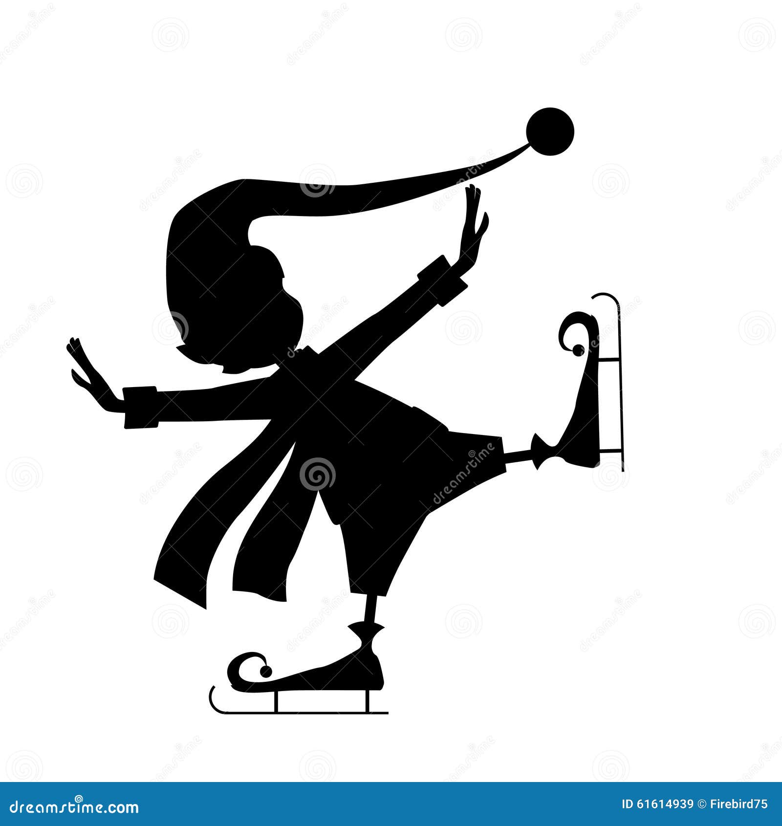 Christamas Happy Elf Skating Stock Vector - Illustration of celebrate ...