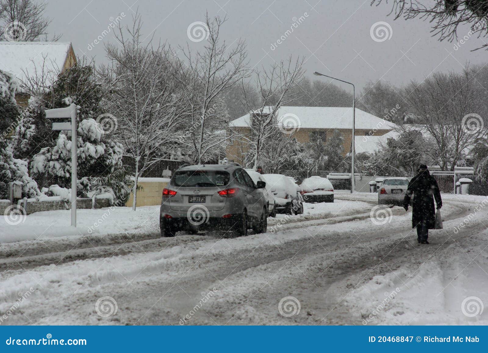 Christchurch Snowfall 2011 editorial photography. Image of person ...