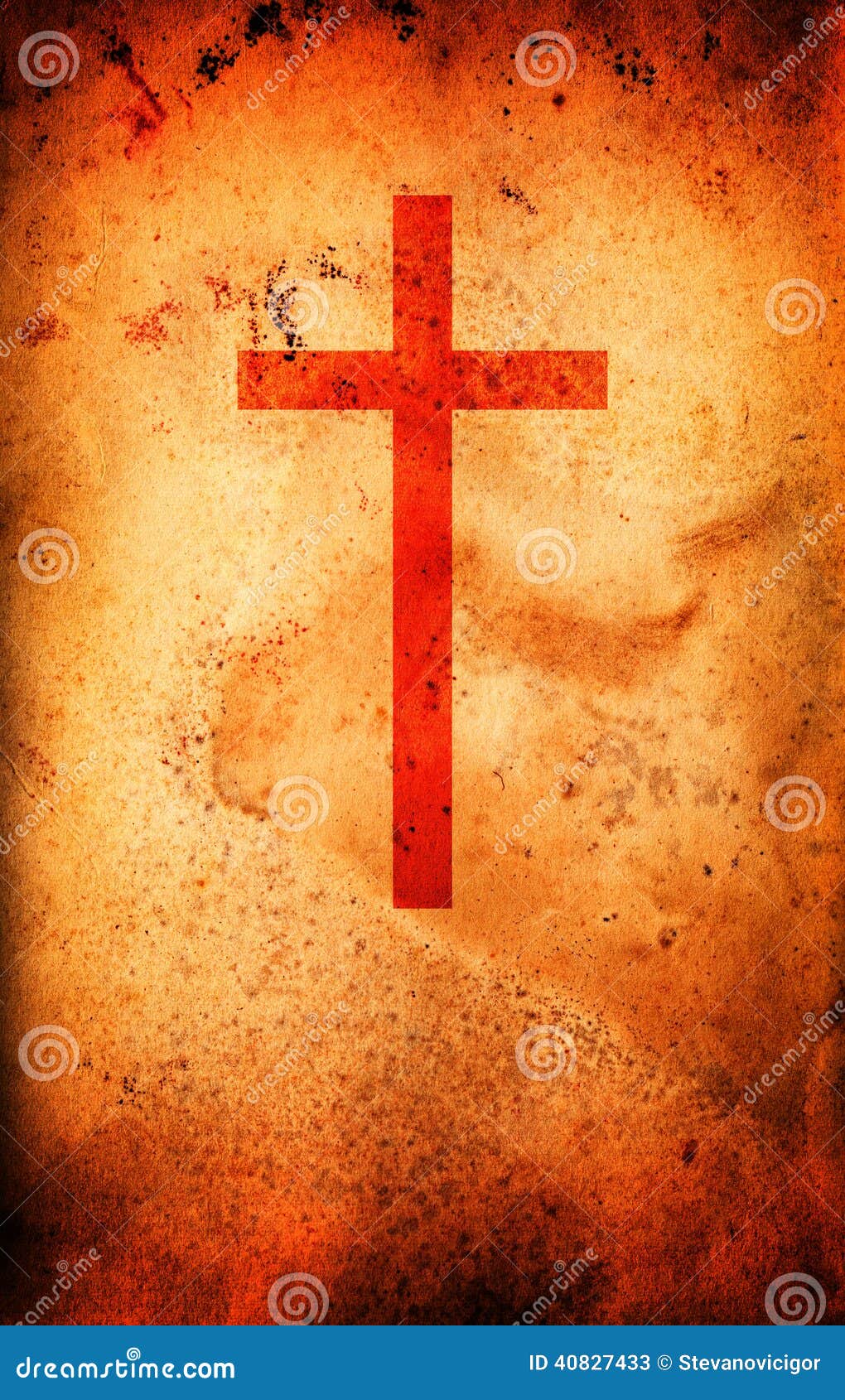 Christelijk Kruis Op Perkament Stock Afbeelding - Image of geweven ...