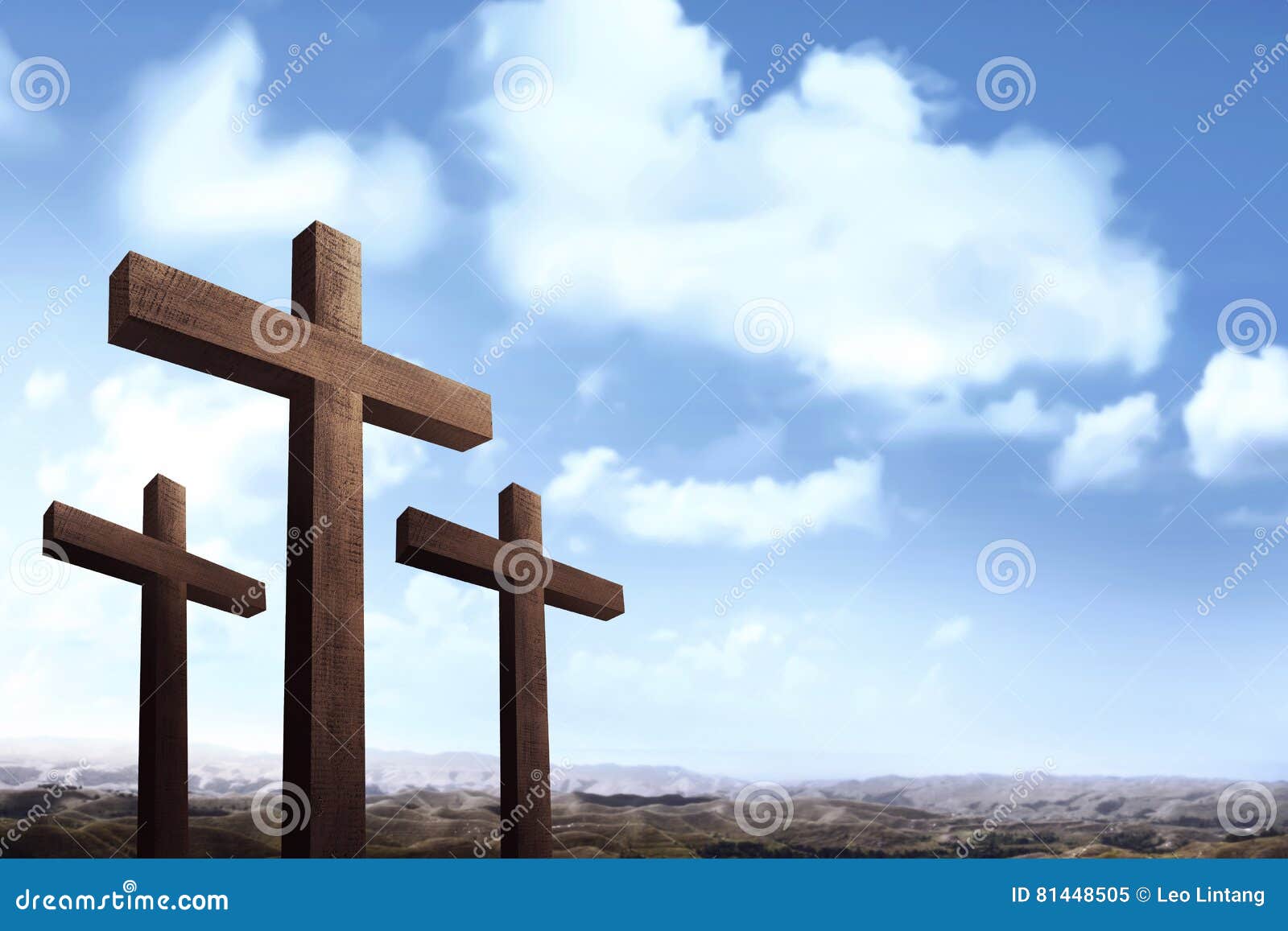 Christelijk Kruis Over Blauwe Hemelachtergrond Stock Afbeelding - Image ...