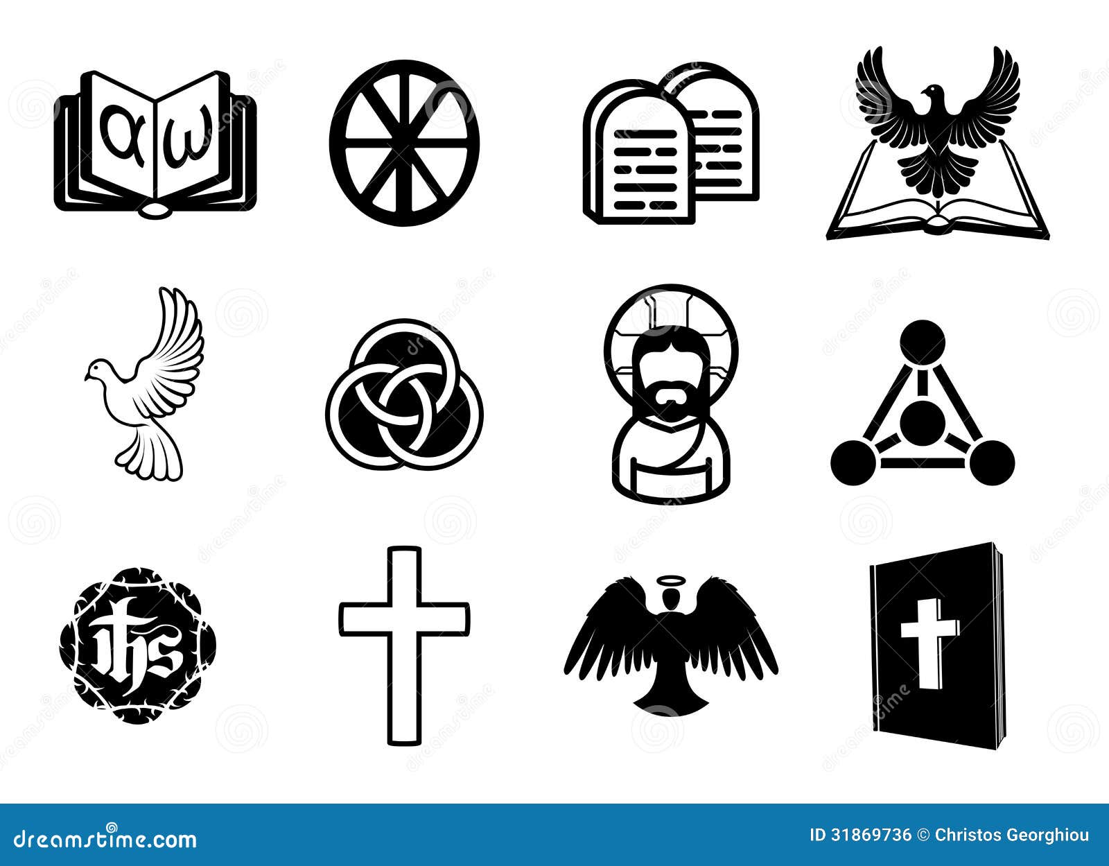 Christelijke Pictogramreeks Vector Illustratie - Illustration of ...