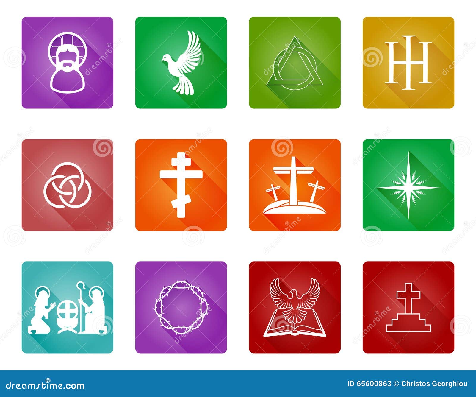 Christelijke Pictogramreeks Vector Illustratie - Illustration of ...