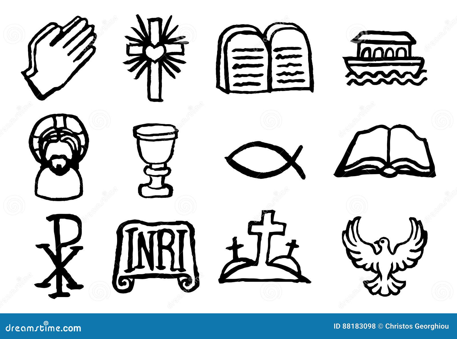 Christelijke Pictogramreeks Vector Illustratie - Illustration of kerk ...