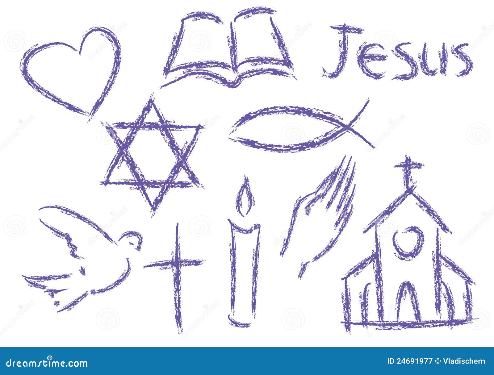 Christelijke symbolen vector illustratie. Illustration of pictogram ...