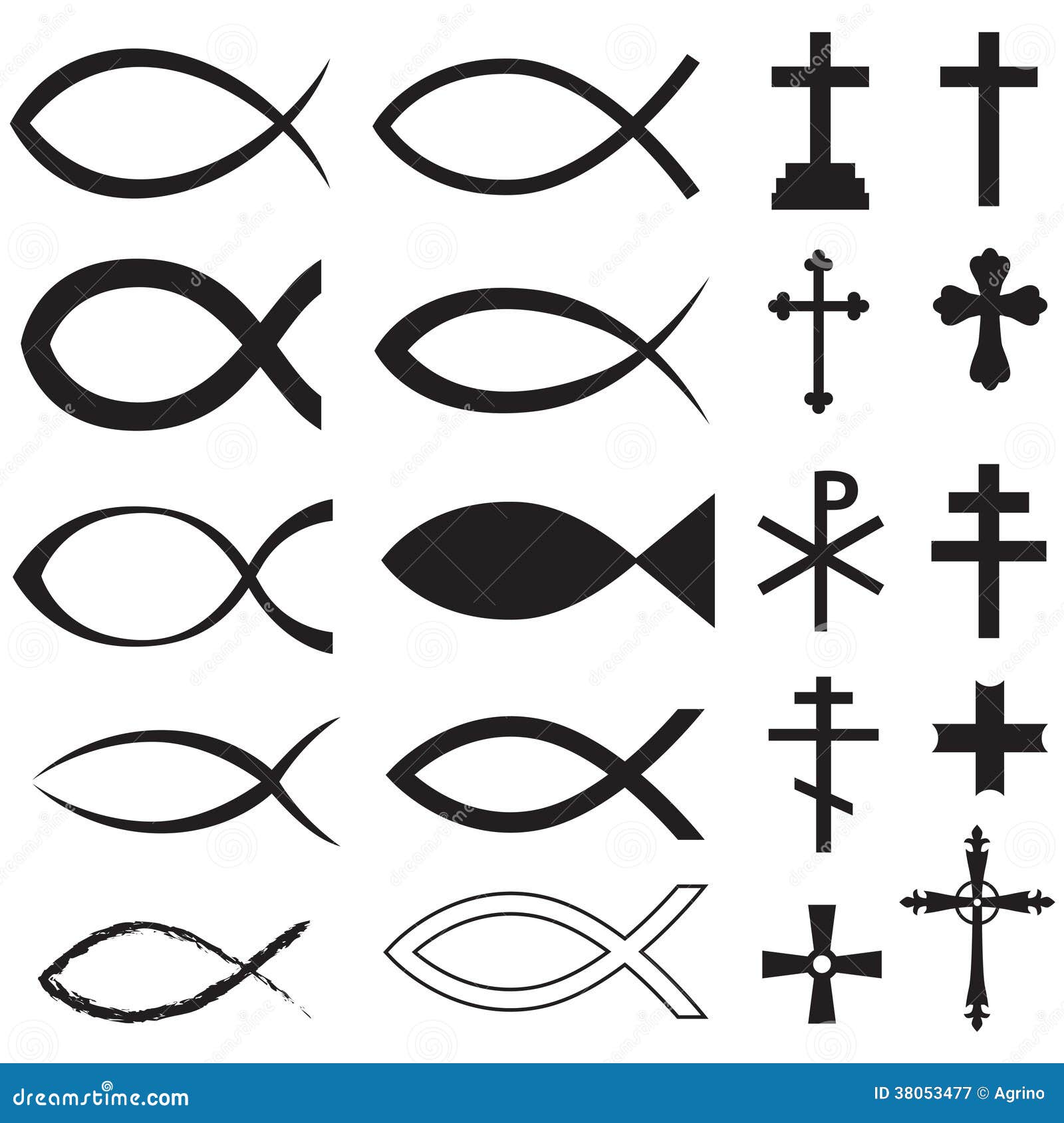Christelijke symbolen vector illustratie. Illustration of kruis - 38053477