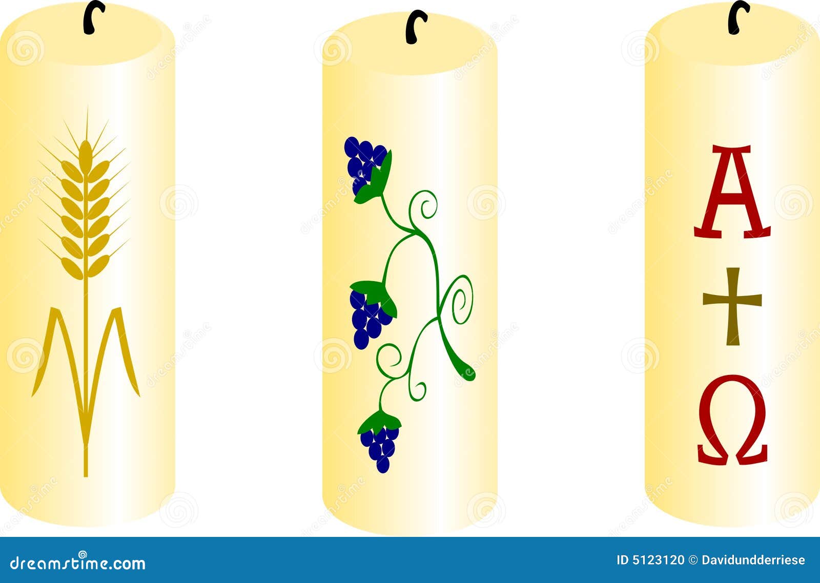 Christening candles. stock vector. Illustration of taufkerze - 5123120