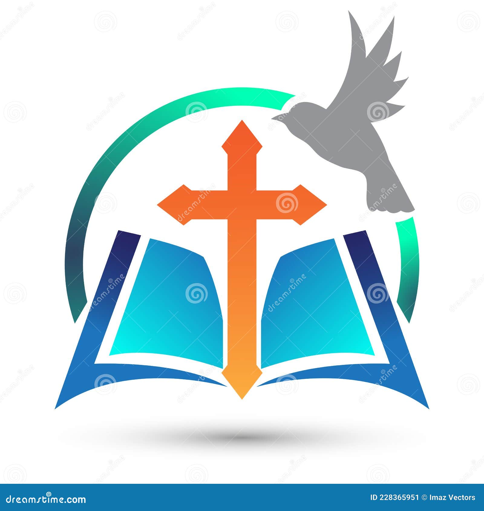 Christianity Holy Bible Dove Cross Church Peace Logo Symbol Vector ...