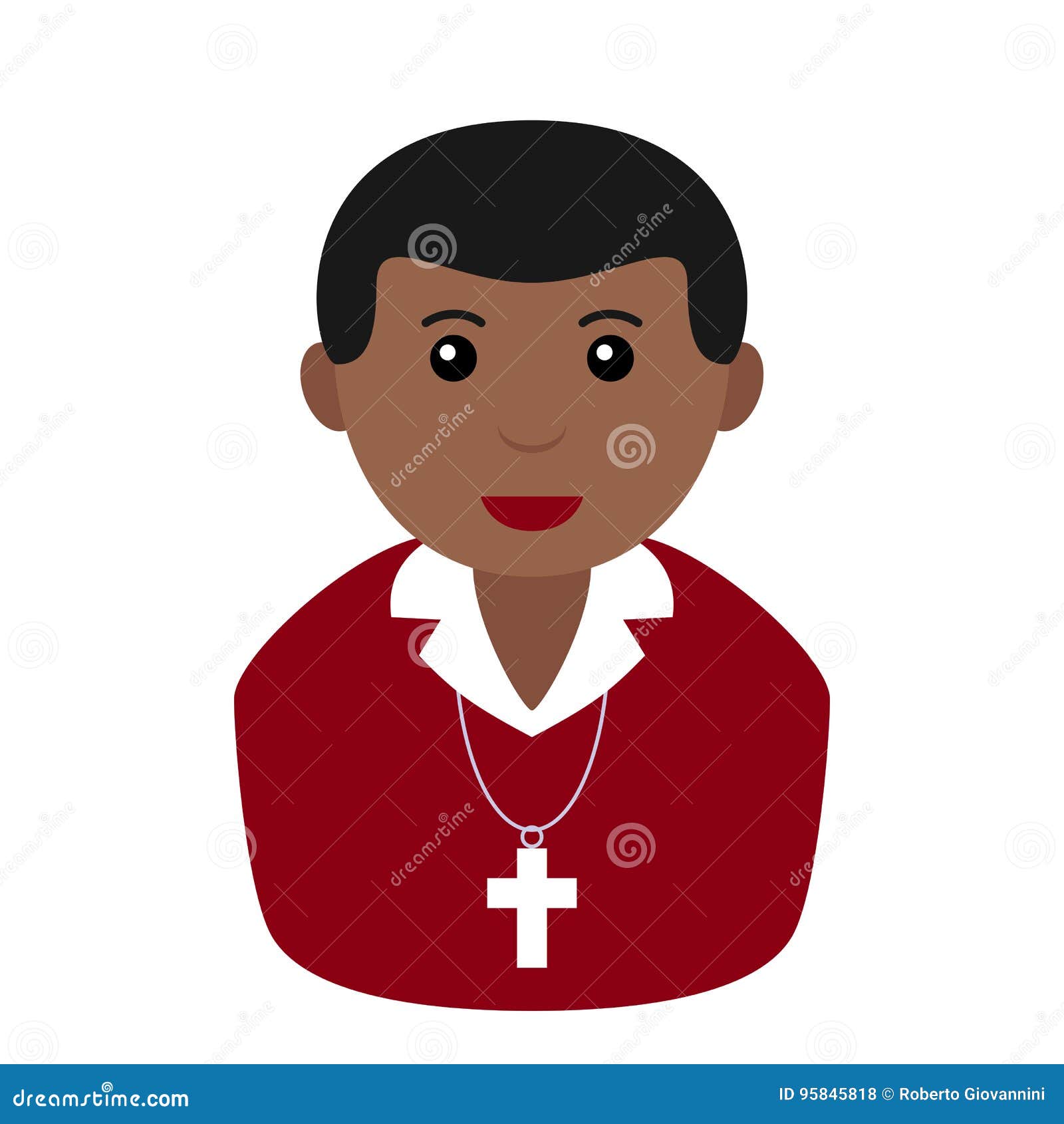 Christian Boy Avatar Flat Icon Preto Ilustração do Vetor - Ilustração ...