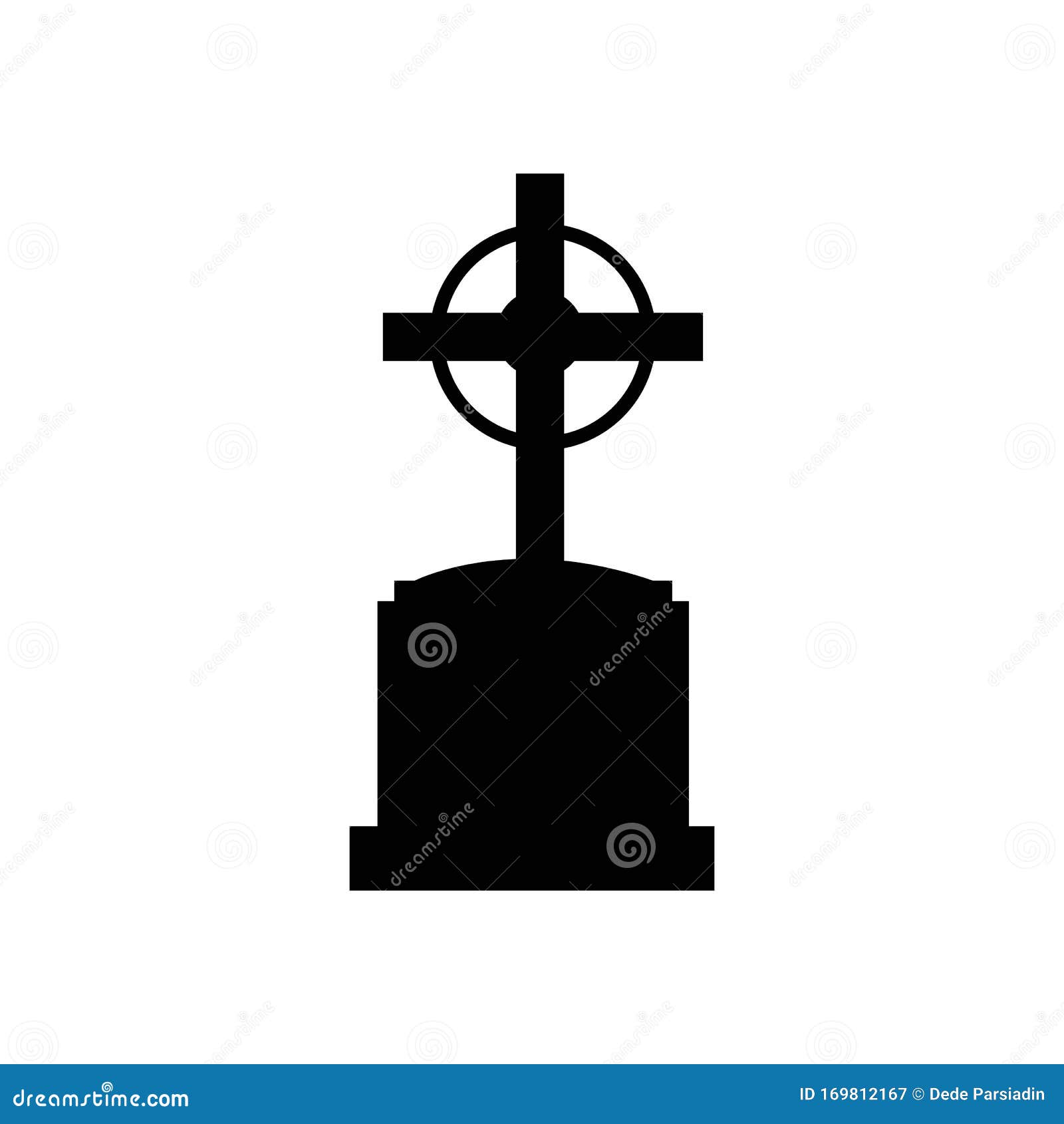 Christian Cemetery Icon Vector Illustration Design Template Stock ...