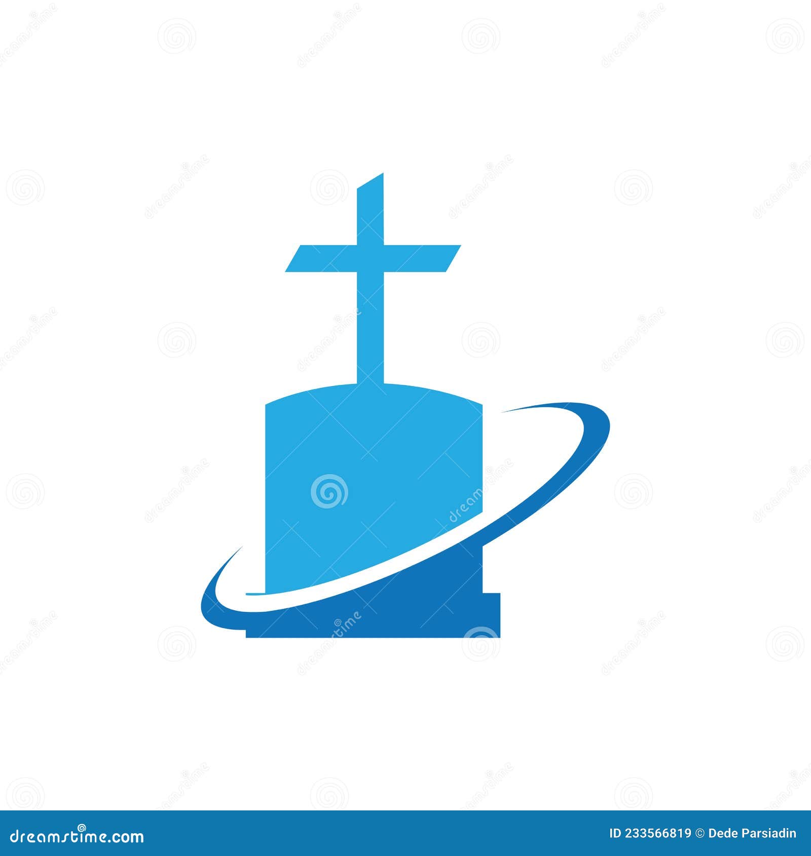 Christian Cemetery Icon Vector Illustration Design Template Stock ...