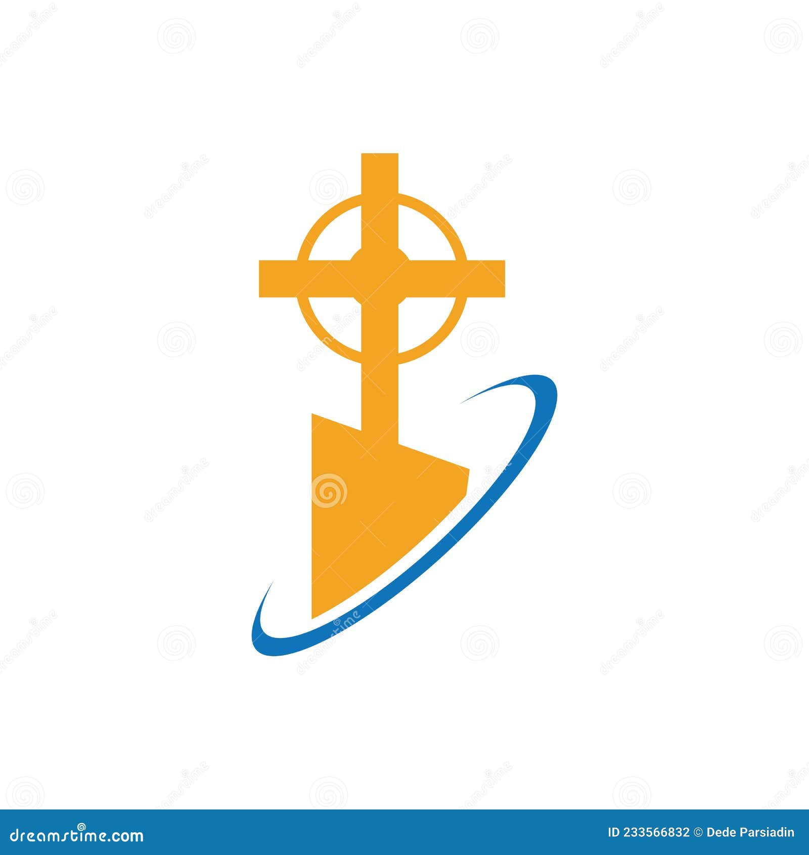Christian Cemetery Icon Vector Illustration Design Template Stock ...