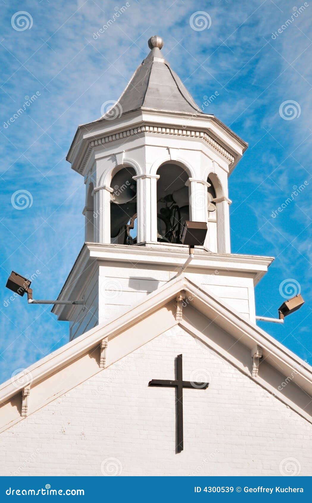 Christian Church Bell Tower Stock Image - Image of church, cross: 4300539