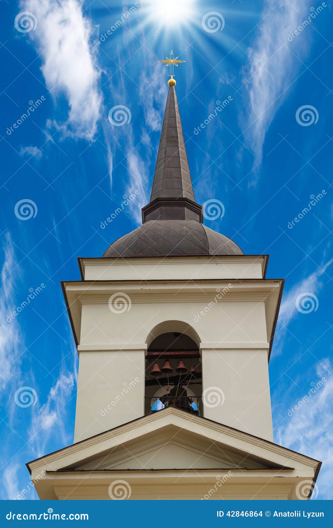 Christian Church Bell Tower Stock Photo - Image of worship, facade ...