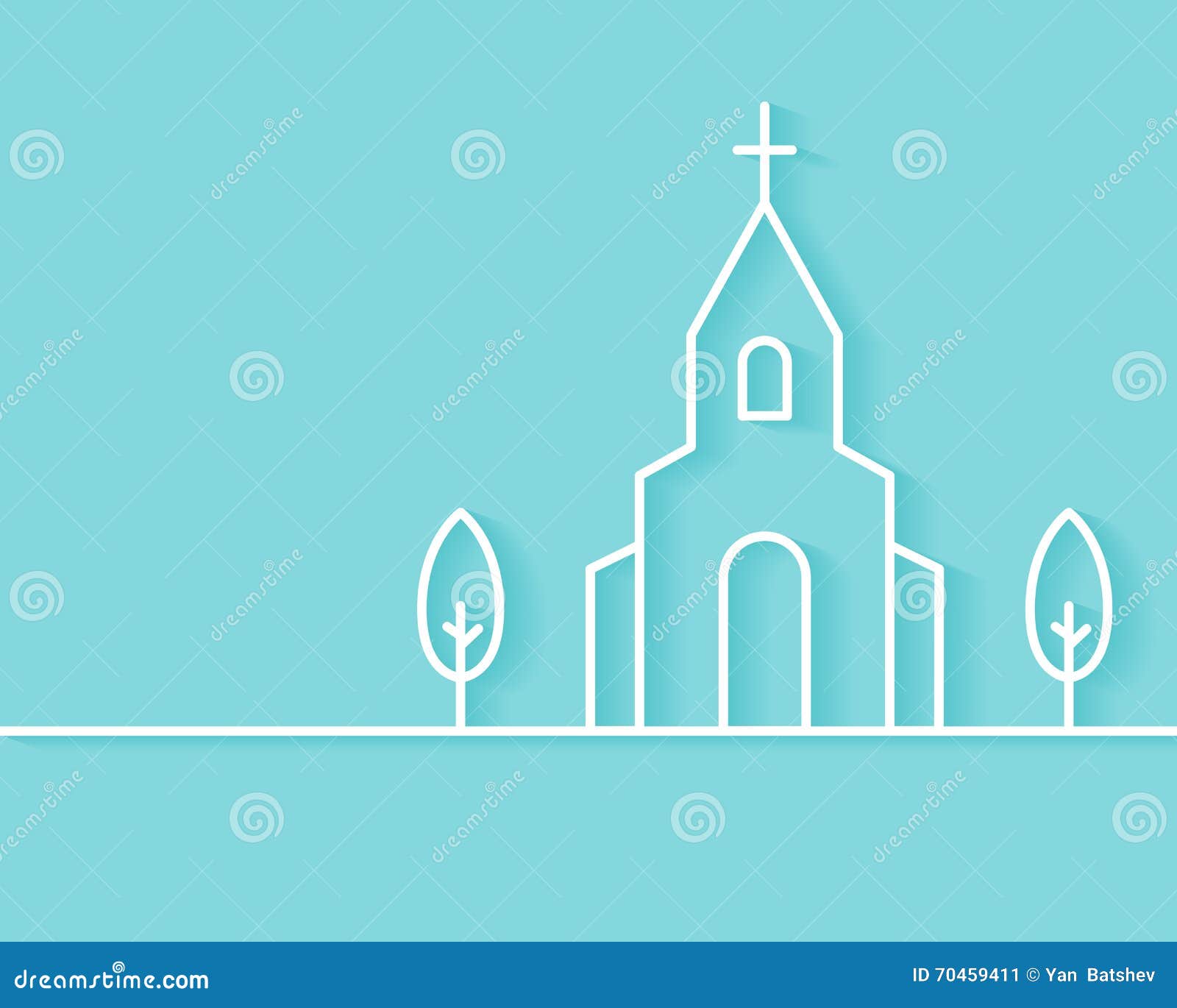 Christian Church Building Background Stock Vector - Illustration of ...