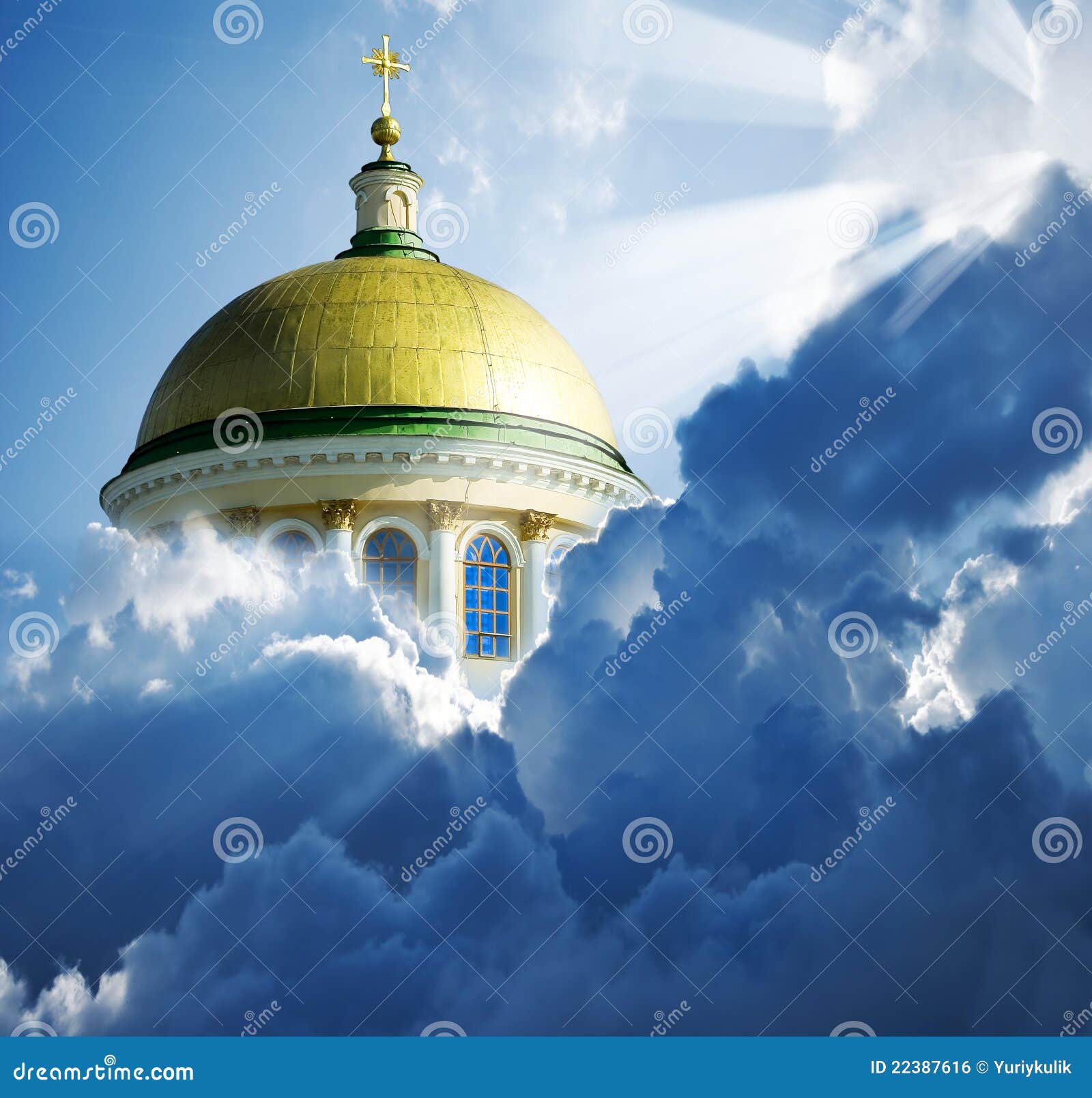 Christian Church in a Dense Clouds Stock Photo - Image of religious ...