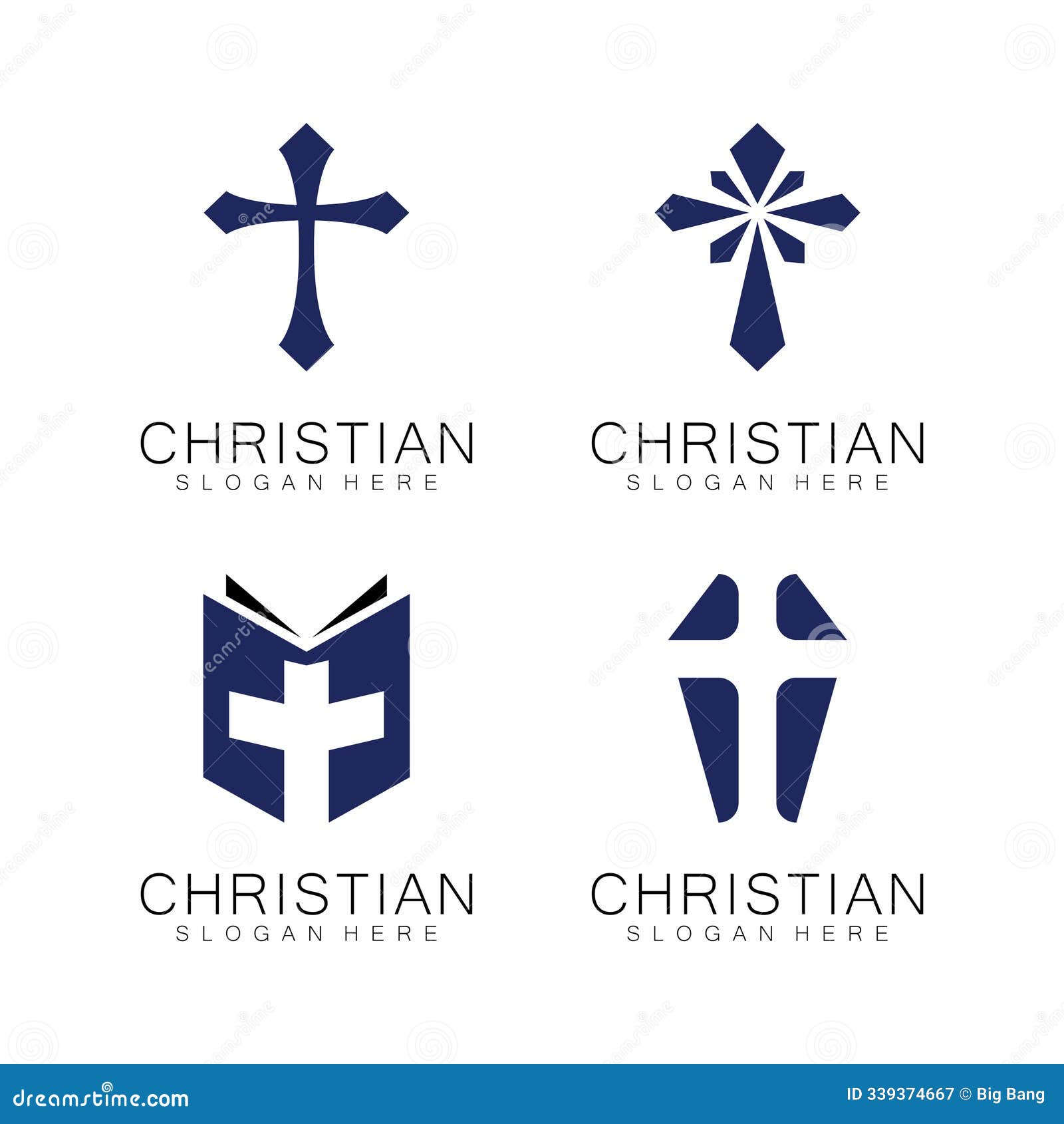 Christian Church Logo Creative Cross Design Vector Stock Vector ...