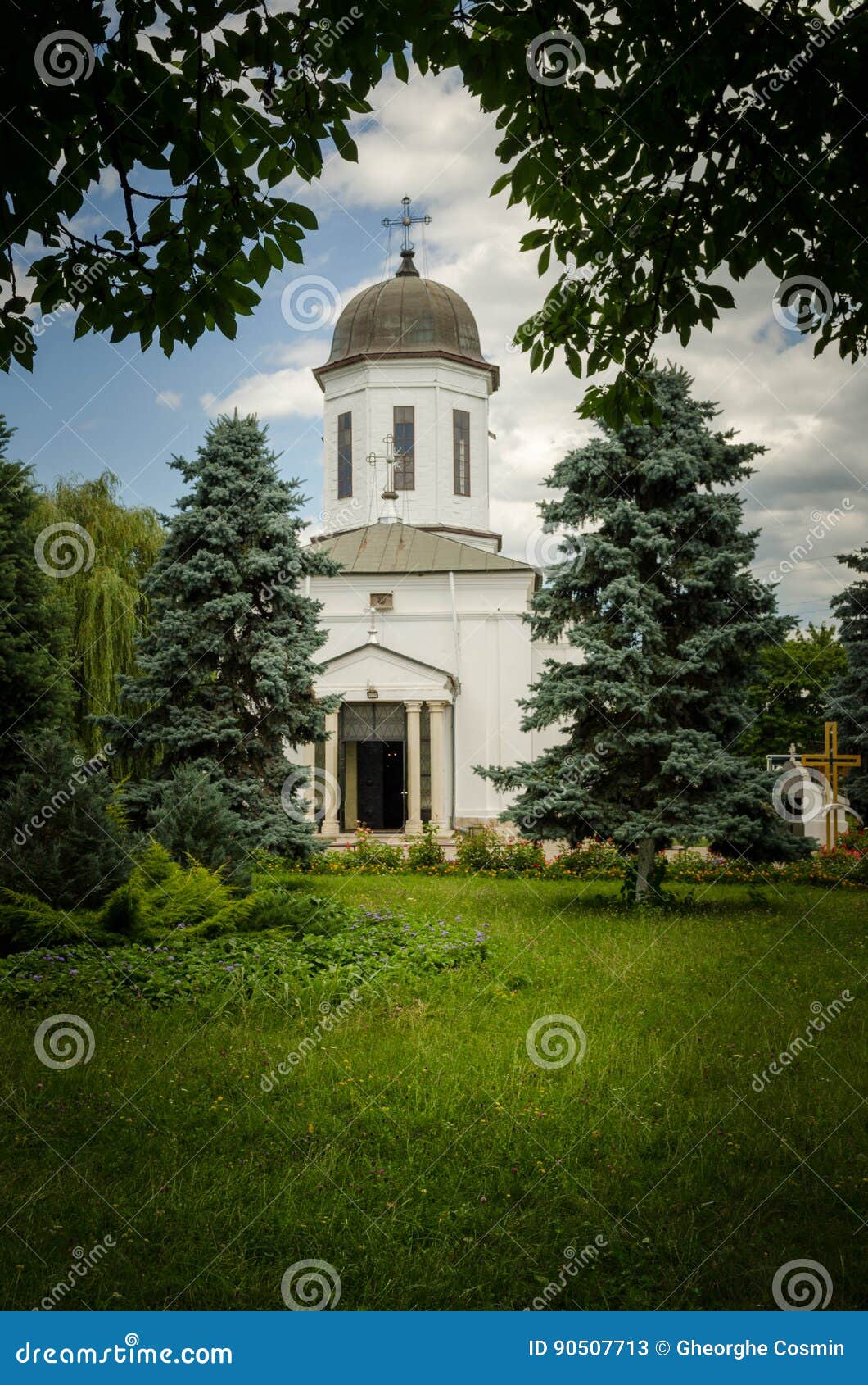 Christian Church stock image. Image of leaf, door, cross - 90507713