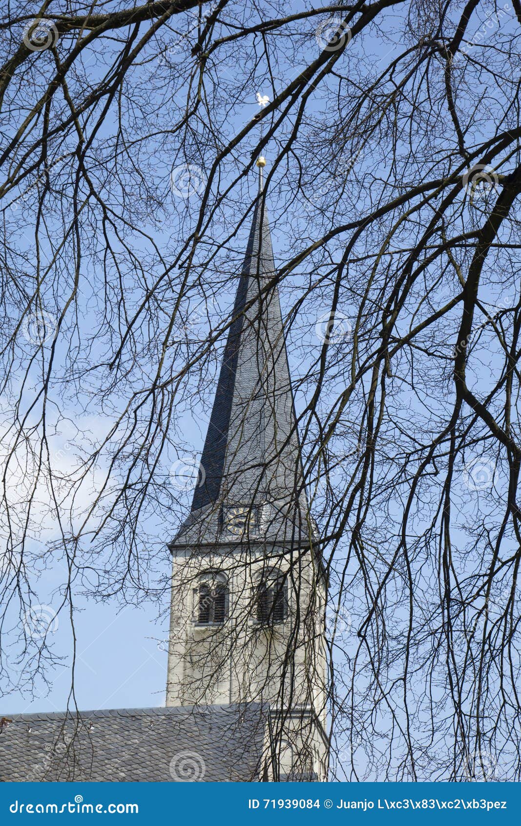 Christian Church Seen Behind the Branches of a Tree Stock Photo - Image ...