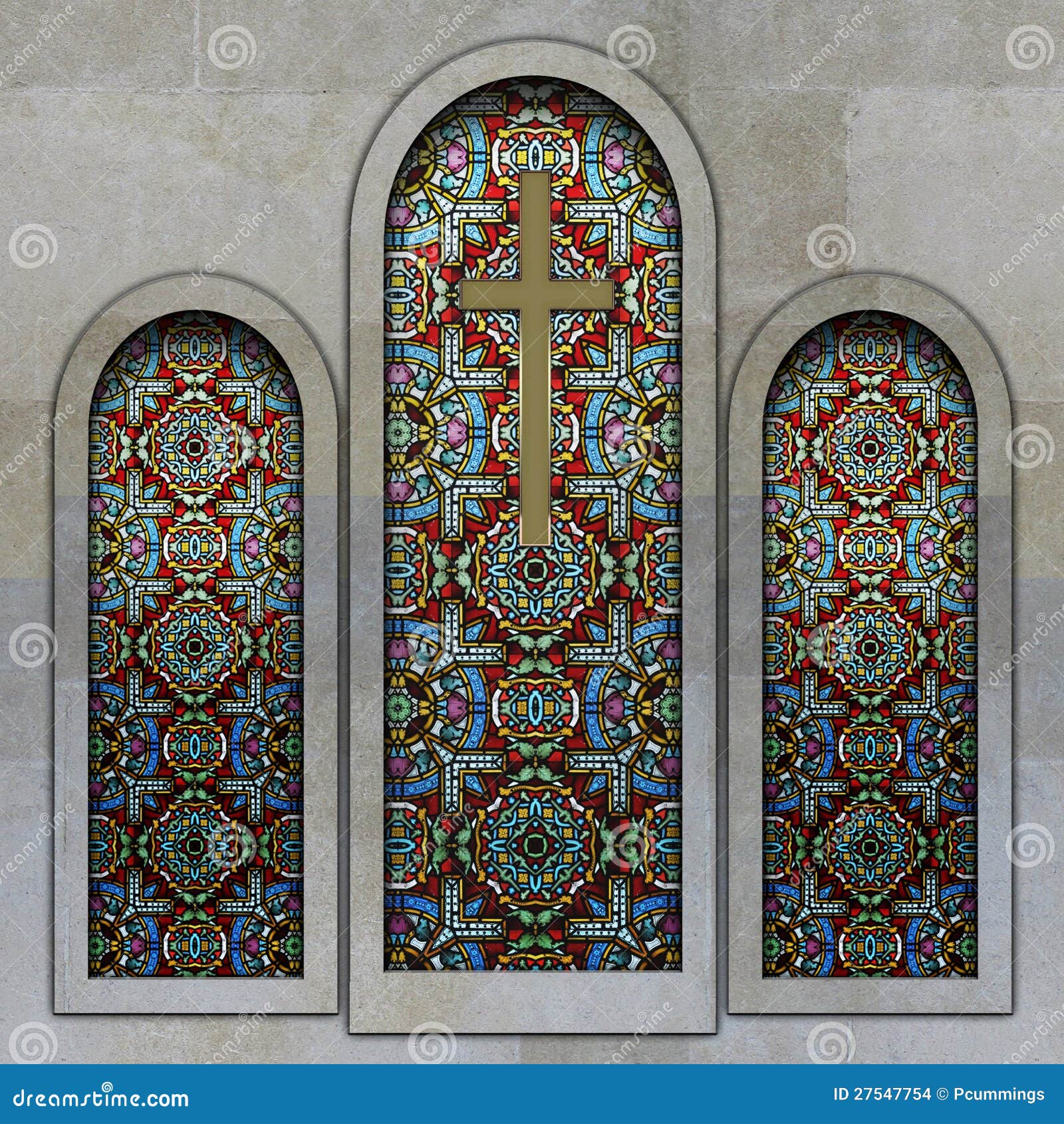 Christian Church Stained Glass Windows Stock Illustration ...