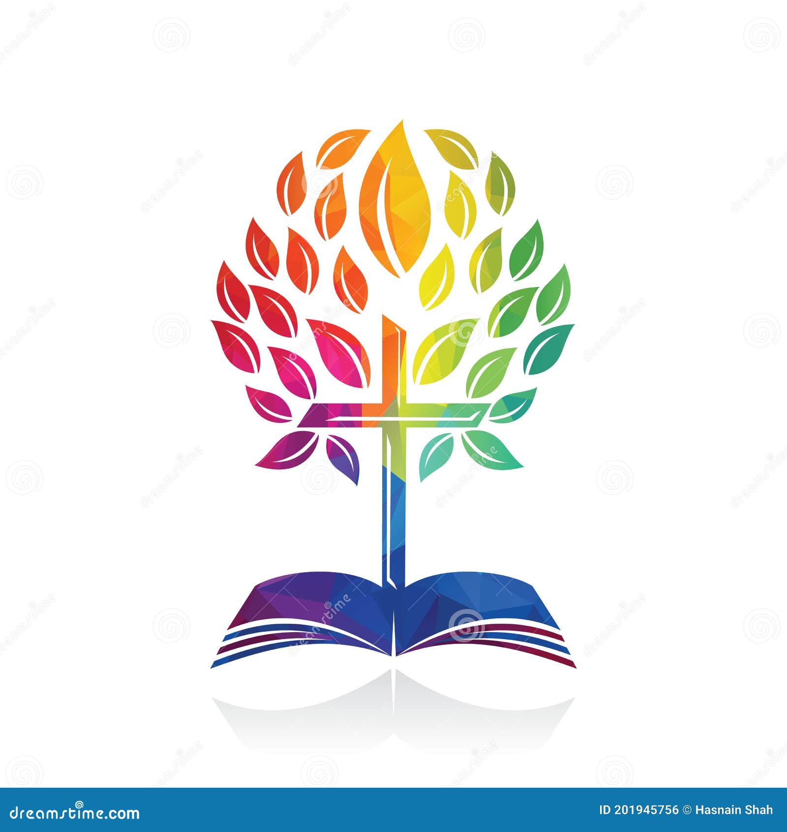 Christian Church Tree Cross Vector Template Design. Stock Vector ...