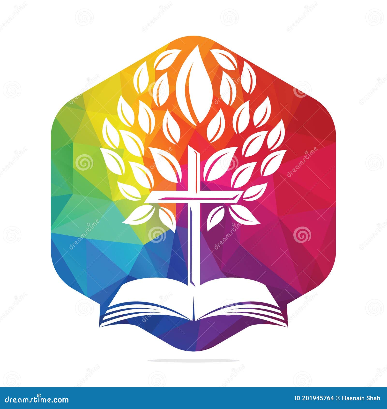 Christian Church Tree Cross Vector Template Design. Stock Vector ...