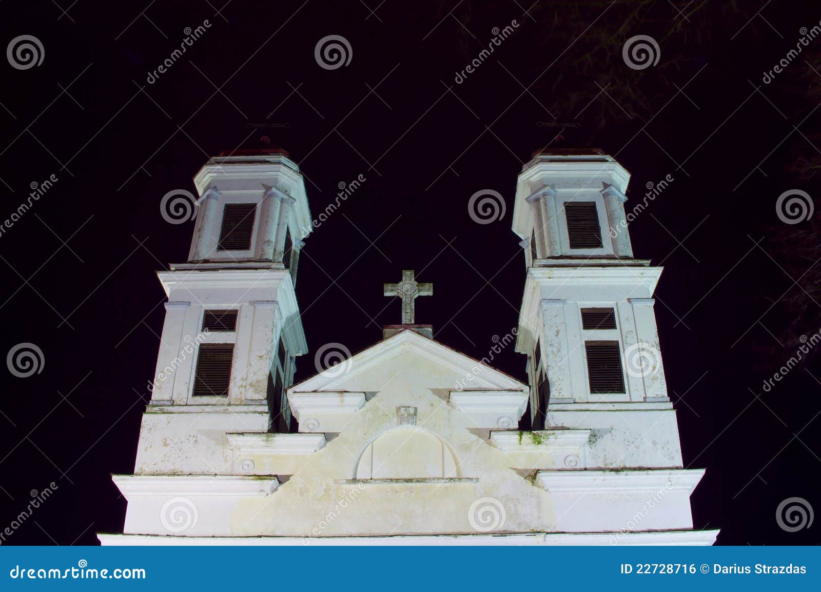 Two Church Towers, And Cloudy Sky In Background Stock Photography ...