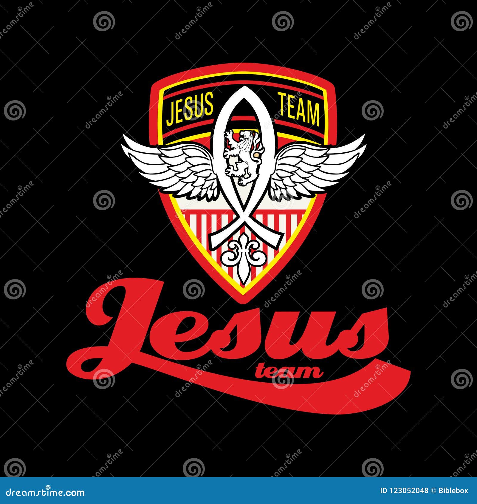 Christian Coat of Arms. Jesus Team Stock Vector - Illustration of ...