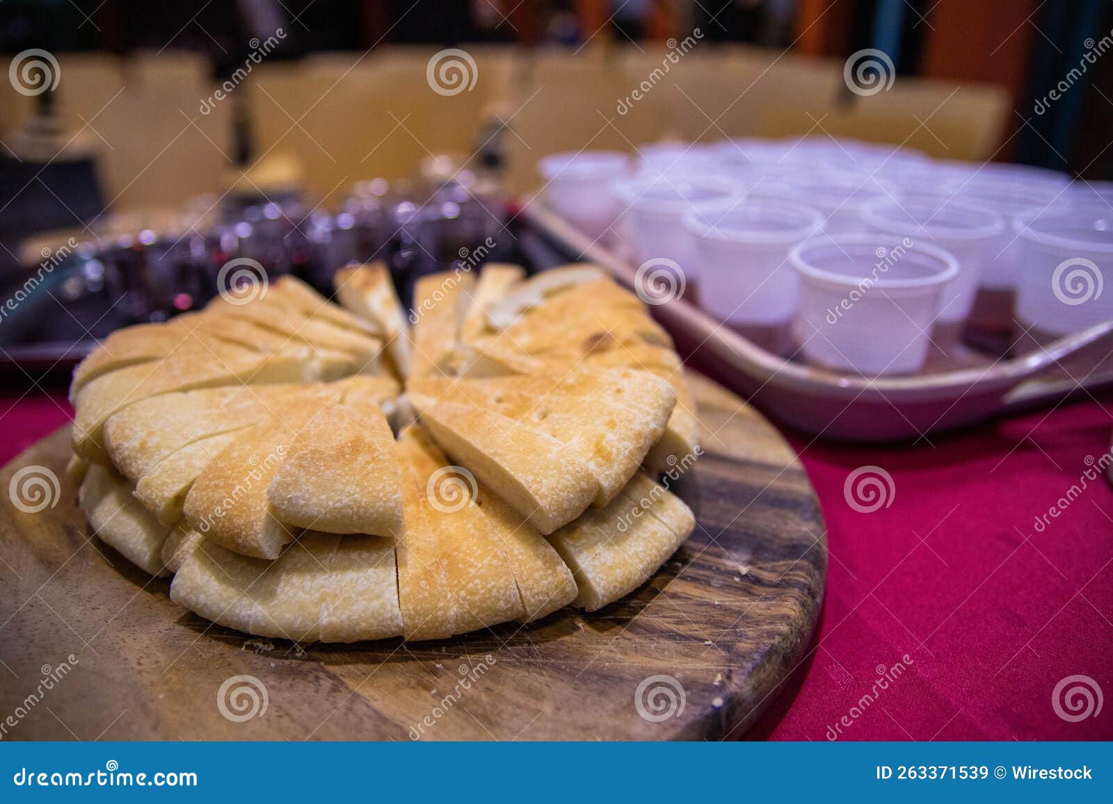 Christian Communion Served on the Table Stock Image - Image of eating ...