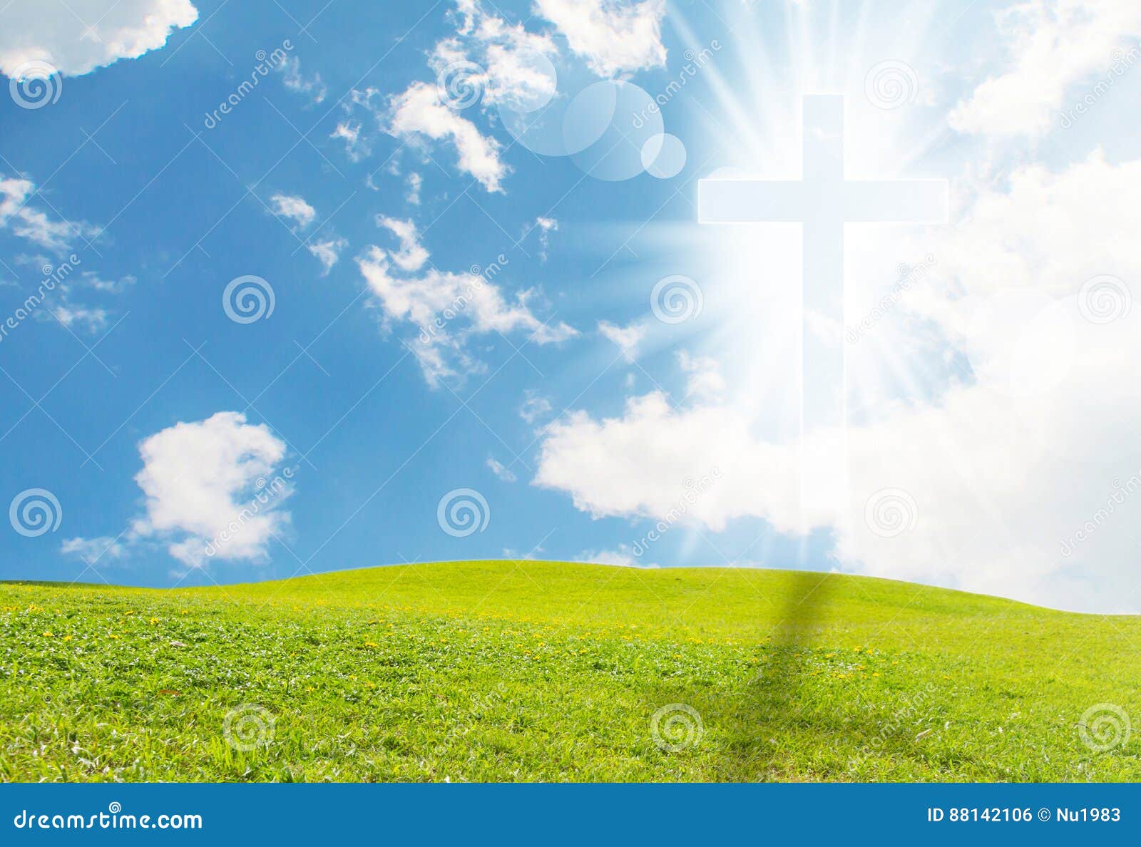 Christian Cross Appears Bright in the Sky Stock Photo - Image of ...