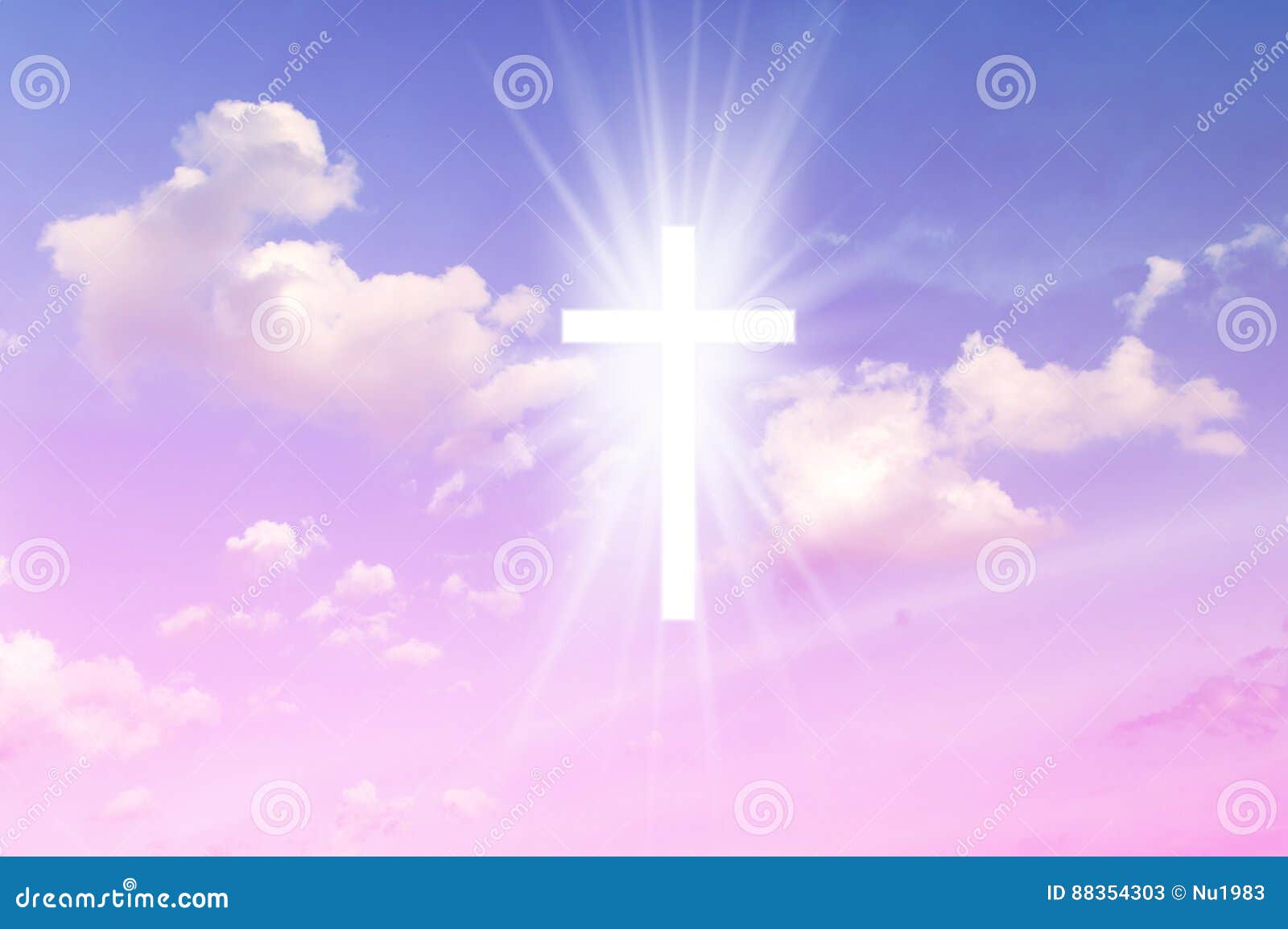 Christian Cross Appears Bright in the Sky Stock Image - Image of ...