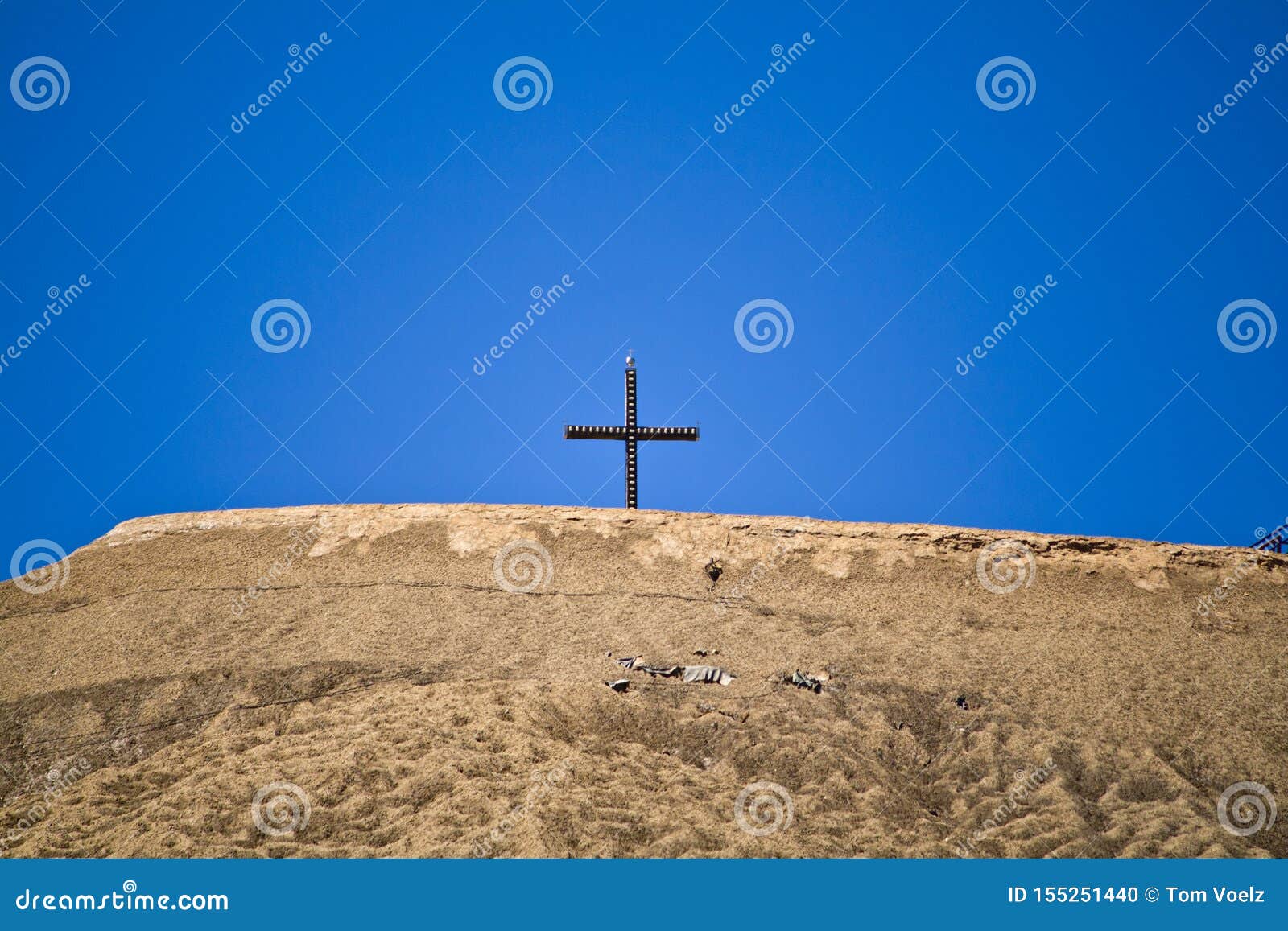 A Christian Cross on an Artificial Mountain Where Mining is Operated in ...
