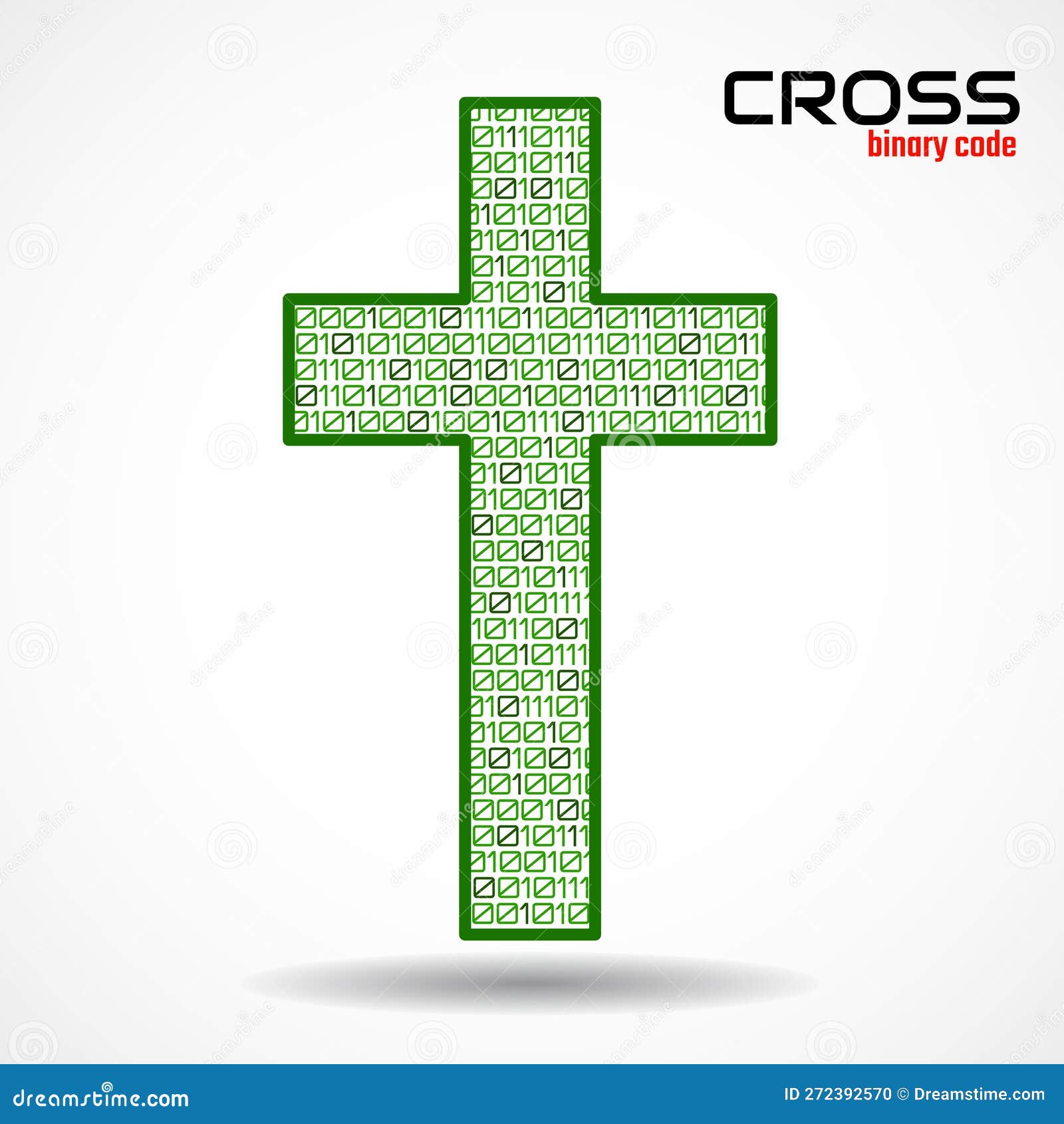 Christian Cross of Binary Code, Technology Logo Stock Vector ...