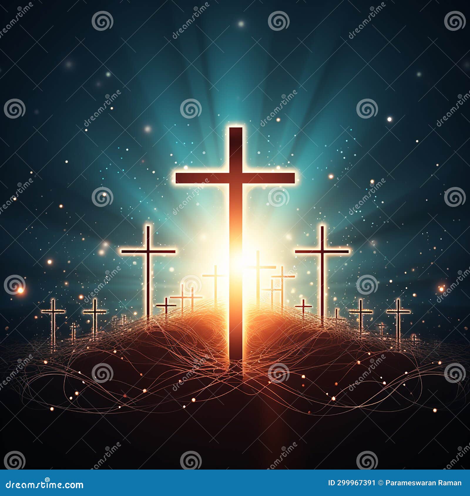 Christian cross stock illustration. Illustration of poster - 299967391