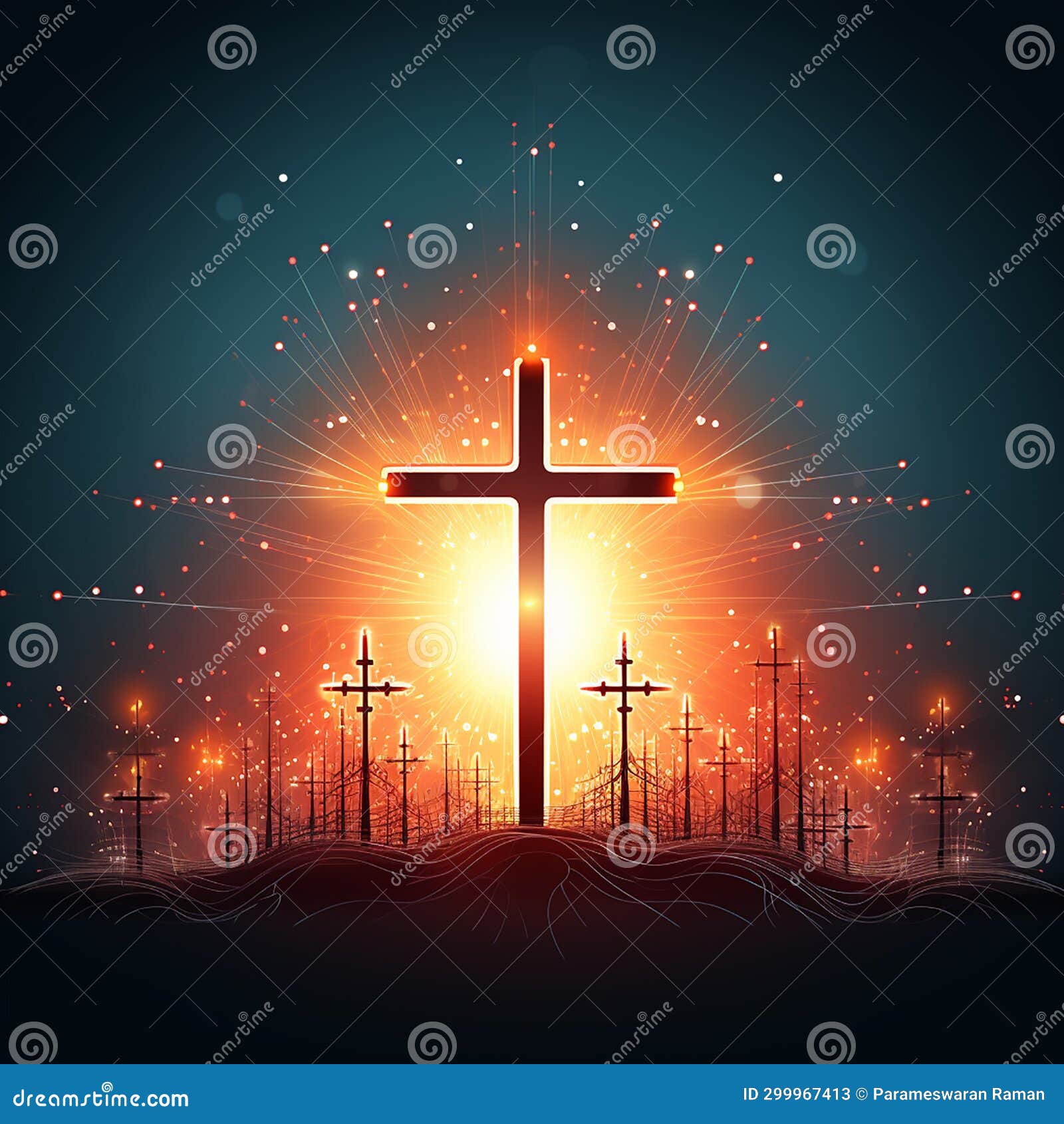 Christian cross stock illustration. Illustration of darkness - 299967413