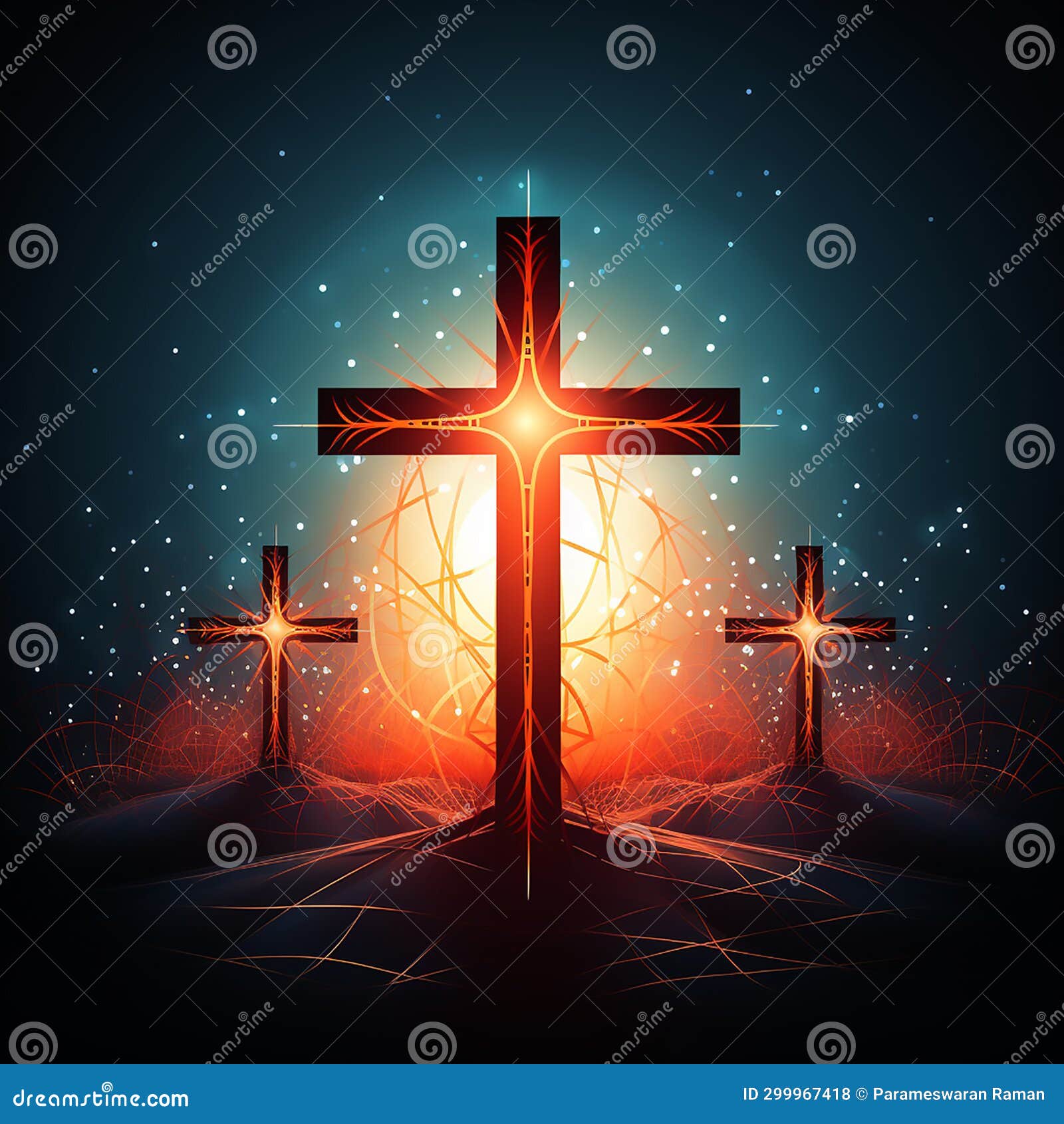 Christian cross stock illustration. Illustration of darkness - 299967418