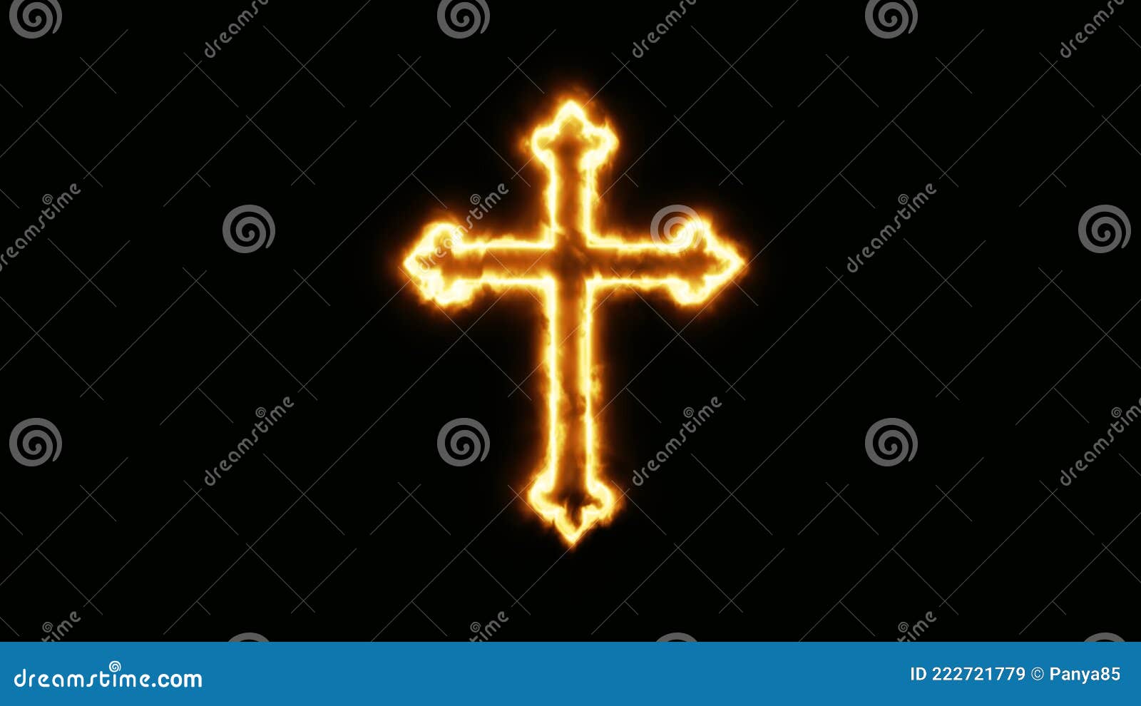 Christian Cross Burning on Fire Stock Image - Image of shape, burning ...
