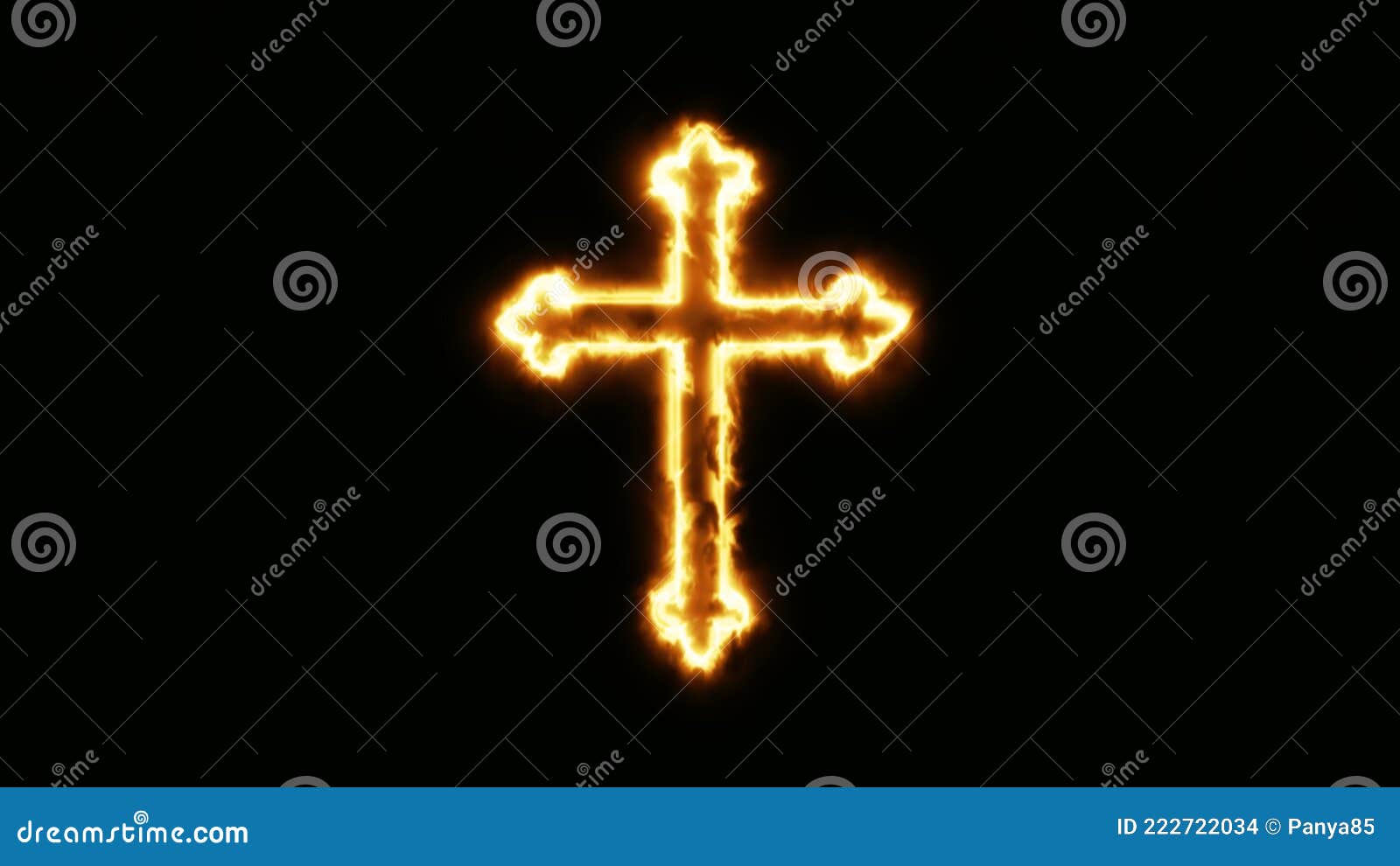 Christian Cross Burning on Fire Stock Illustration - Illustration of ...