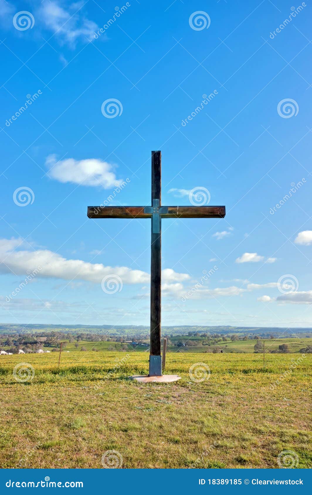 Christian Cross of Christ in Field Stock Image - Image of rural, cross ...
