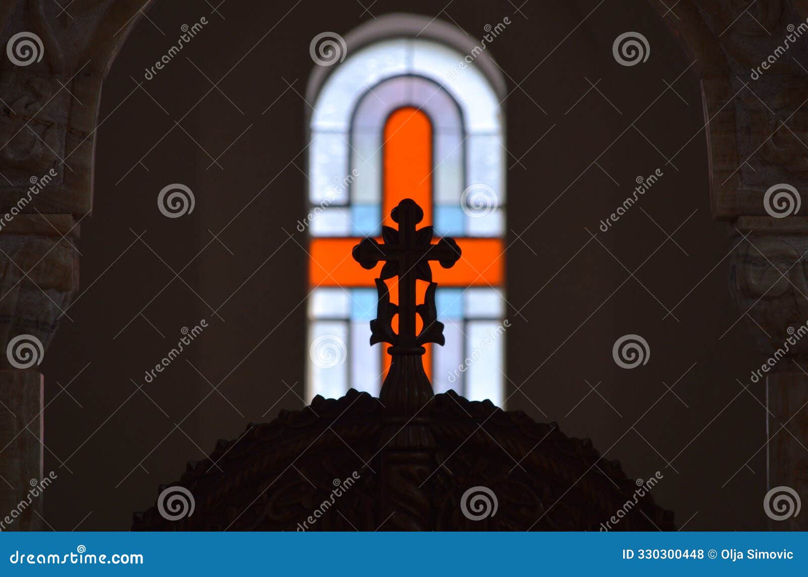 Christian Cross in the Church Stock Photo - Image of font, black: 330300448