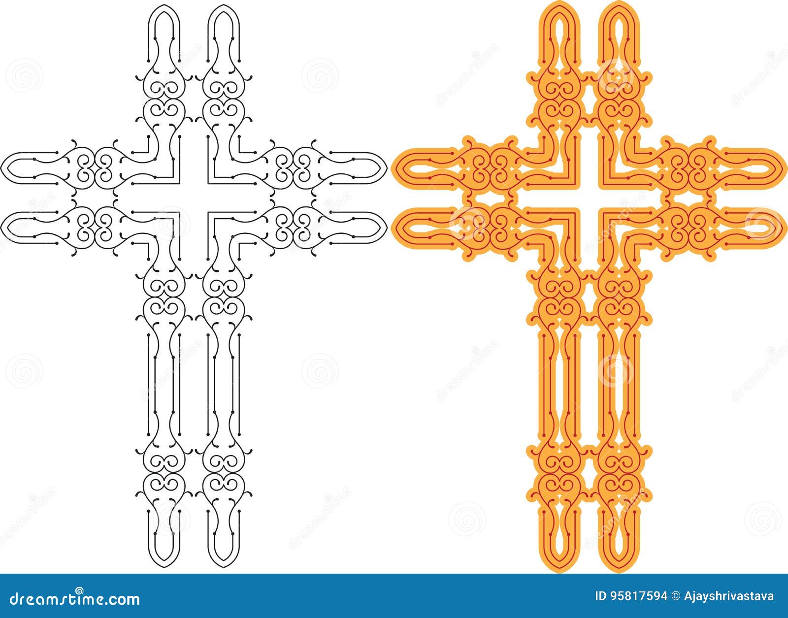Christian Cross Design stock illustration. Illustration of belief ...