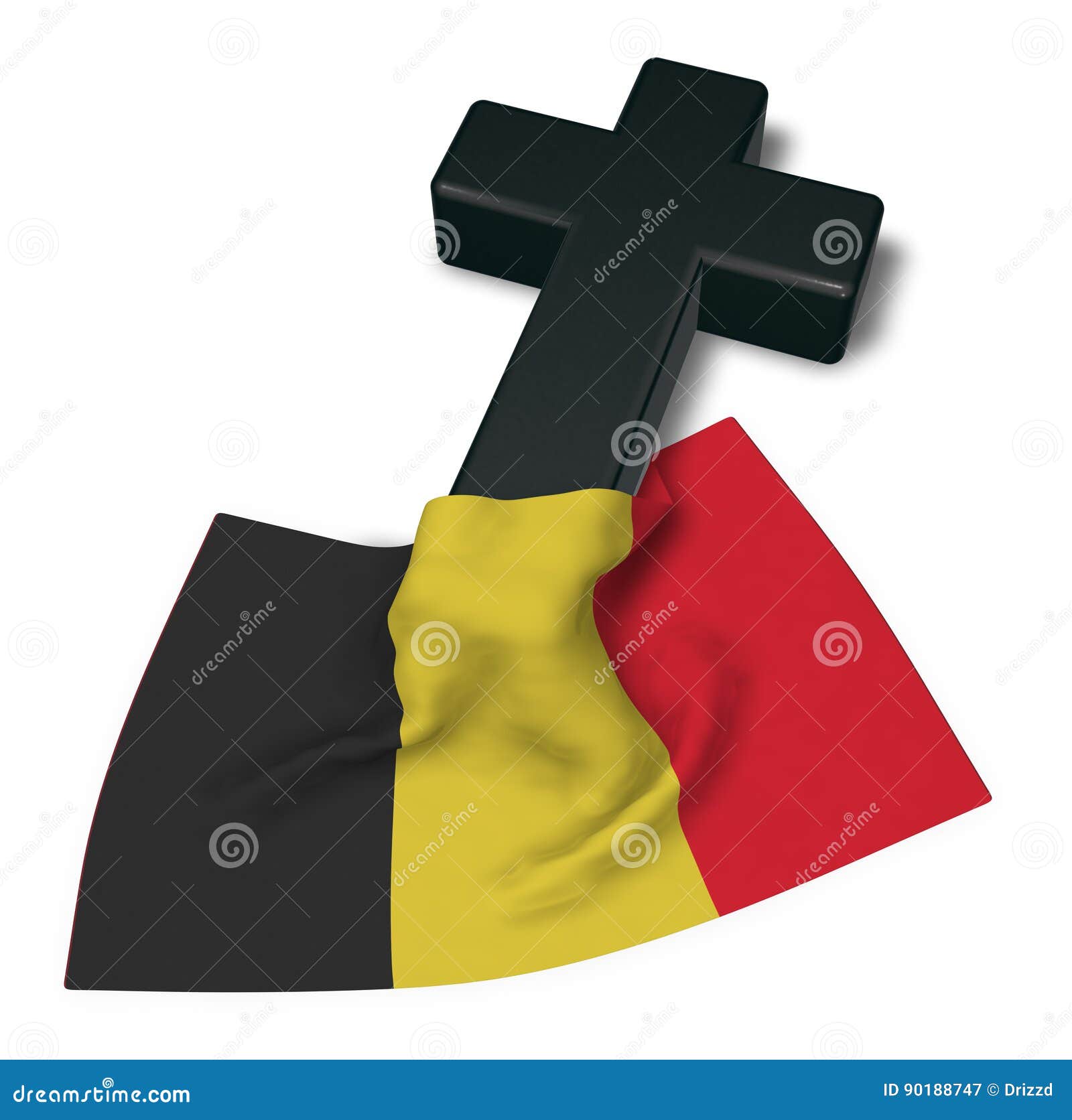 Christian Cross and Flag of Belgium Stock Illustration - Illustration ...