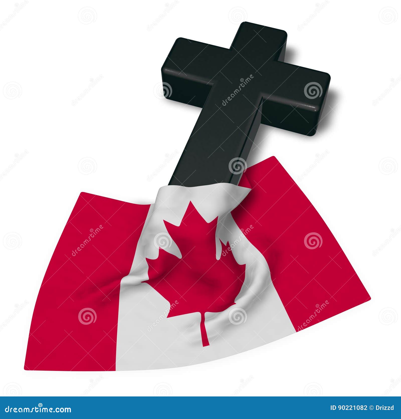 Christian Cross and Flag of Canada Stock Illustration - Illustration of ...