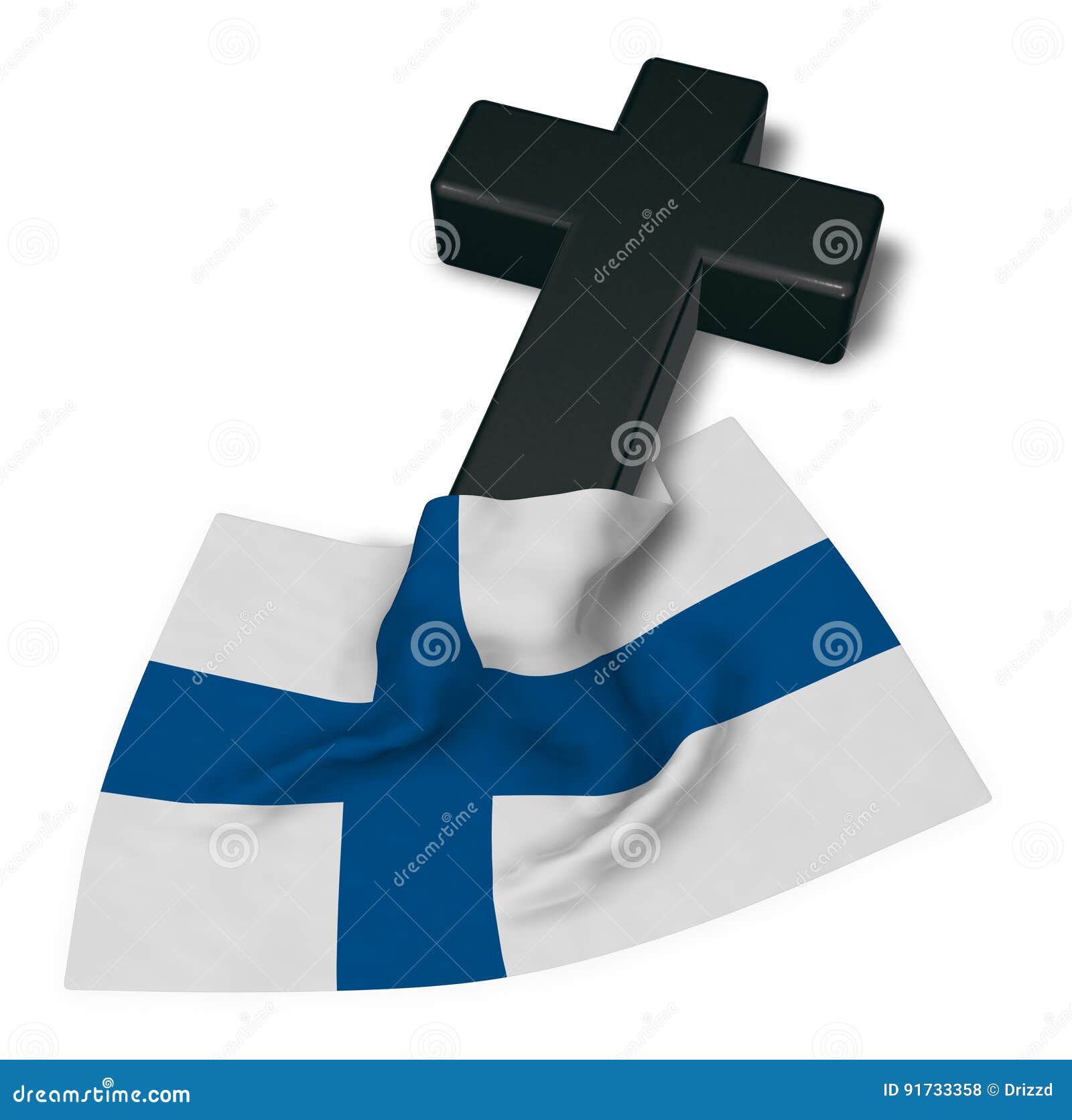 Christian Cross and Flag of Finland Stock Illustration - Illustration ...
