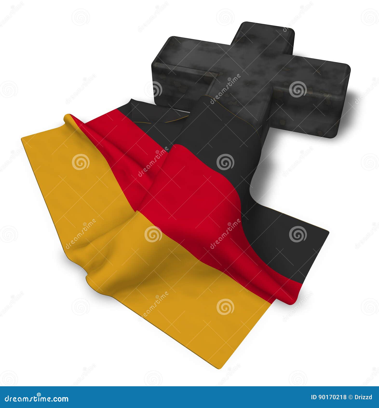 Christian Cross and Flag of Germany Stock Illustration - Illustration ...