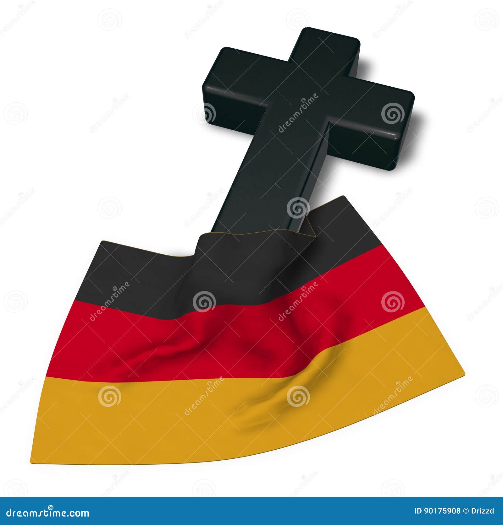 Christian Cross and Flag of Germany Stock Illustration - Illustration ...
