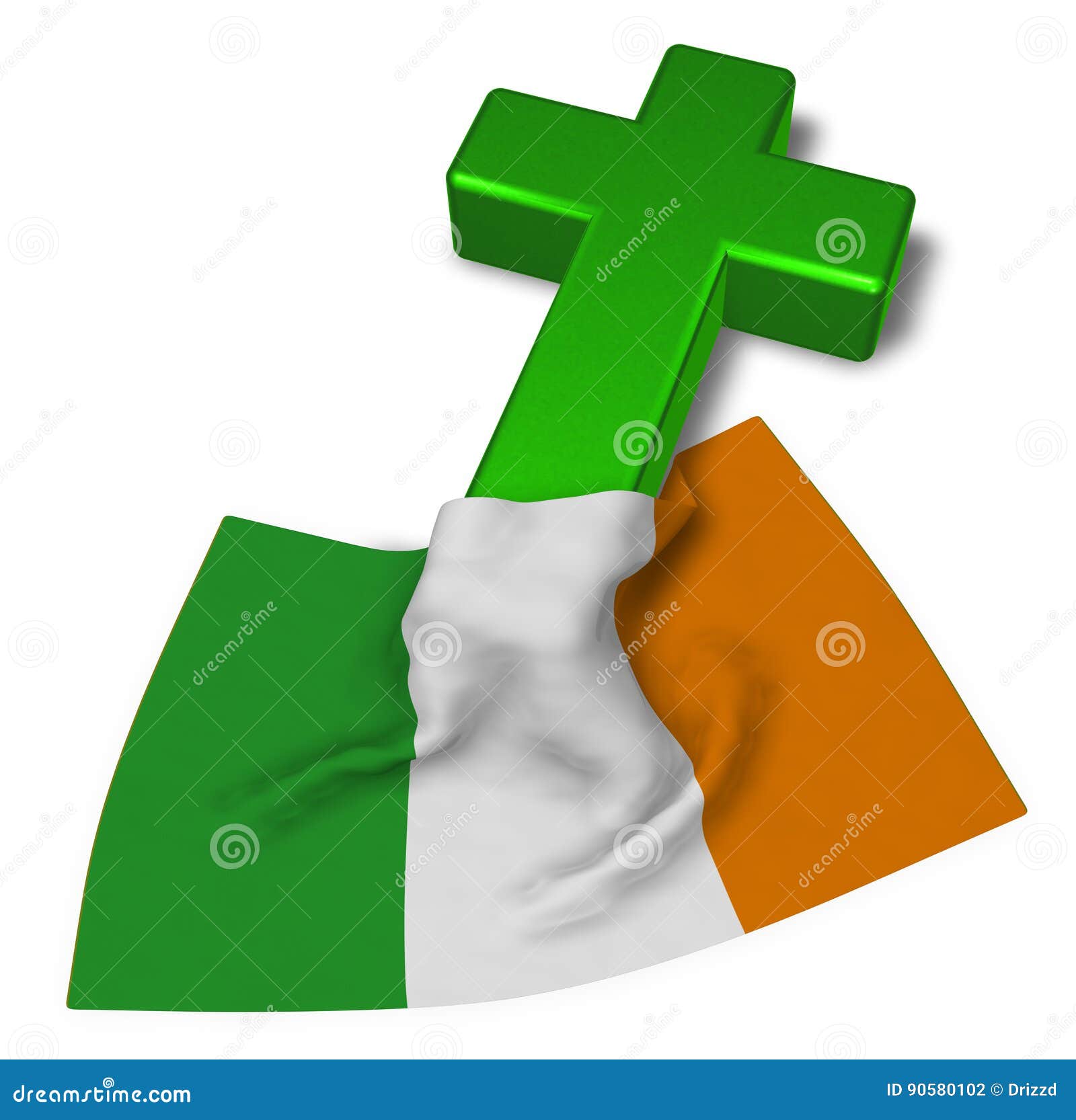 Christian Cross and Flag of Ireland Stock Illustration - Illustration ...