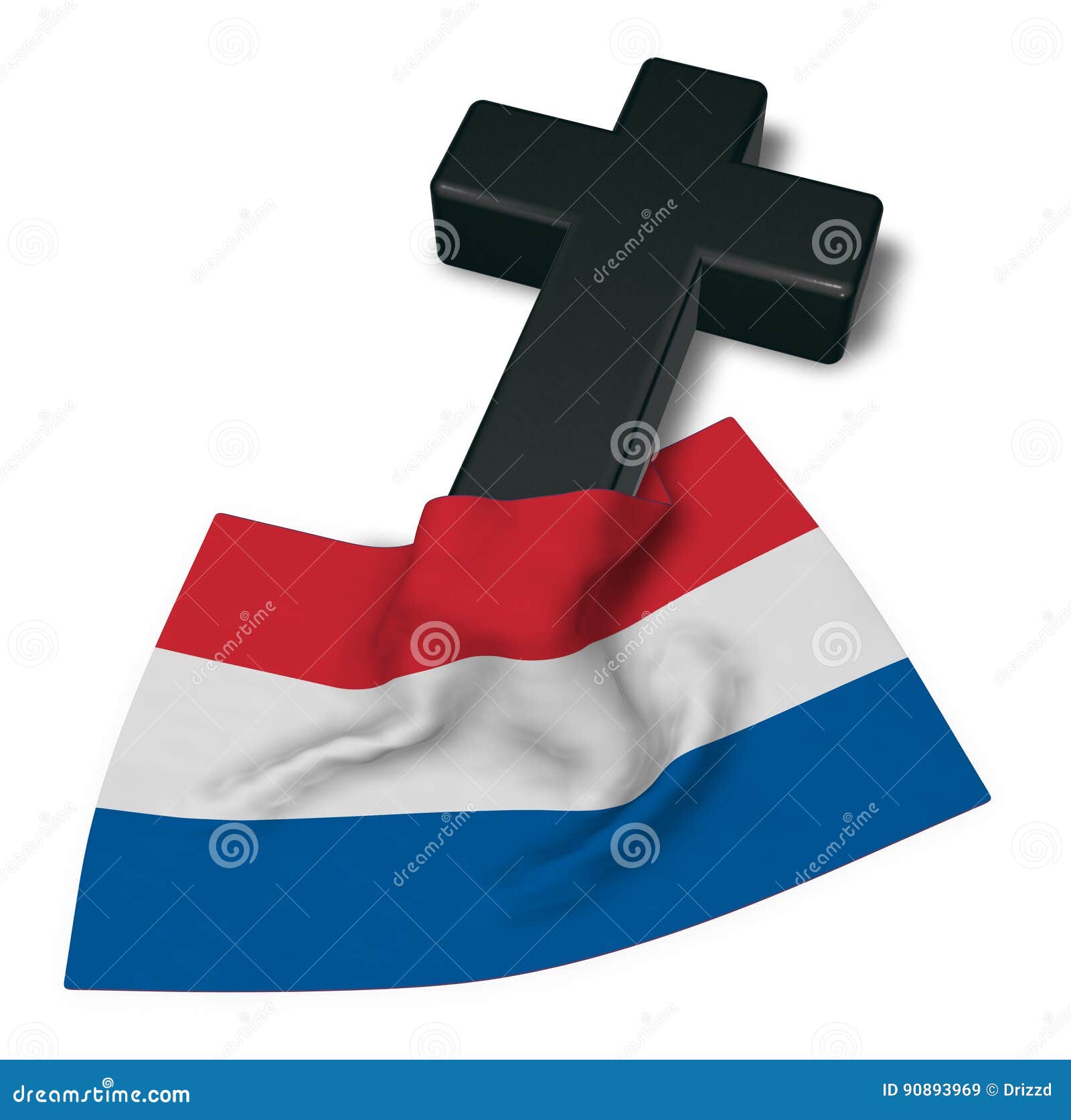 Christian Cross and Flag of the Netherlands Stock Illustration ...
