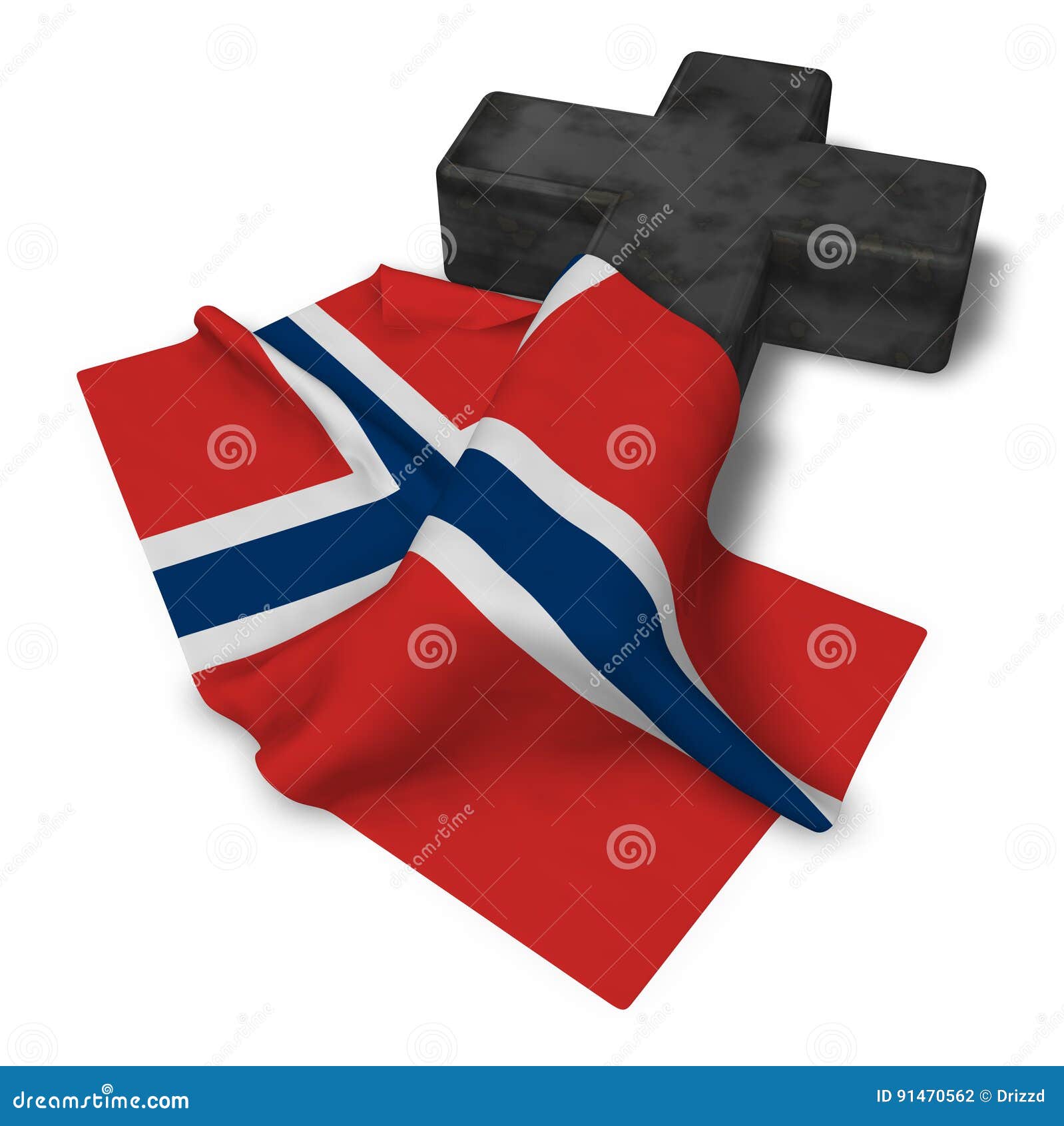 Christian Cross and Flag of Norway Stock Illustration - Illustration of ...