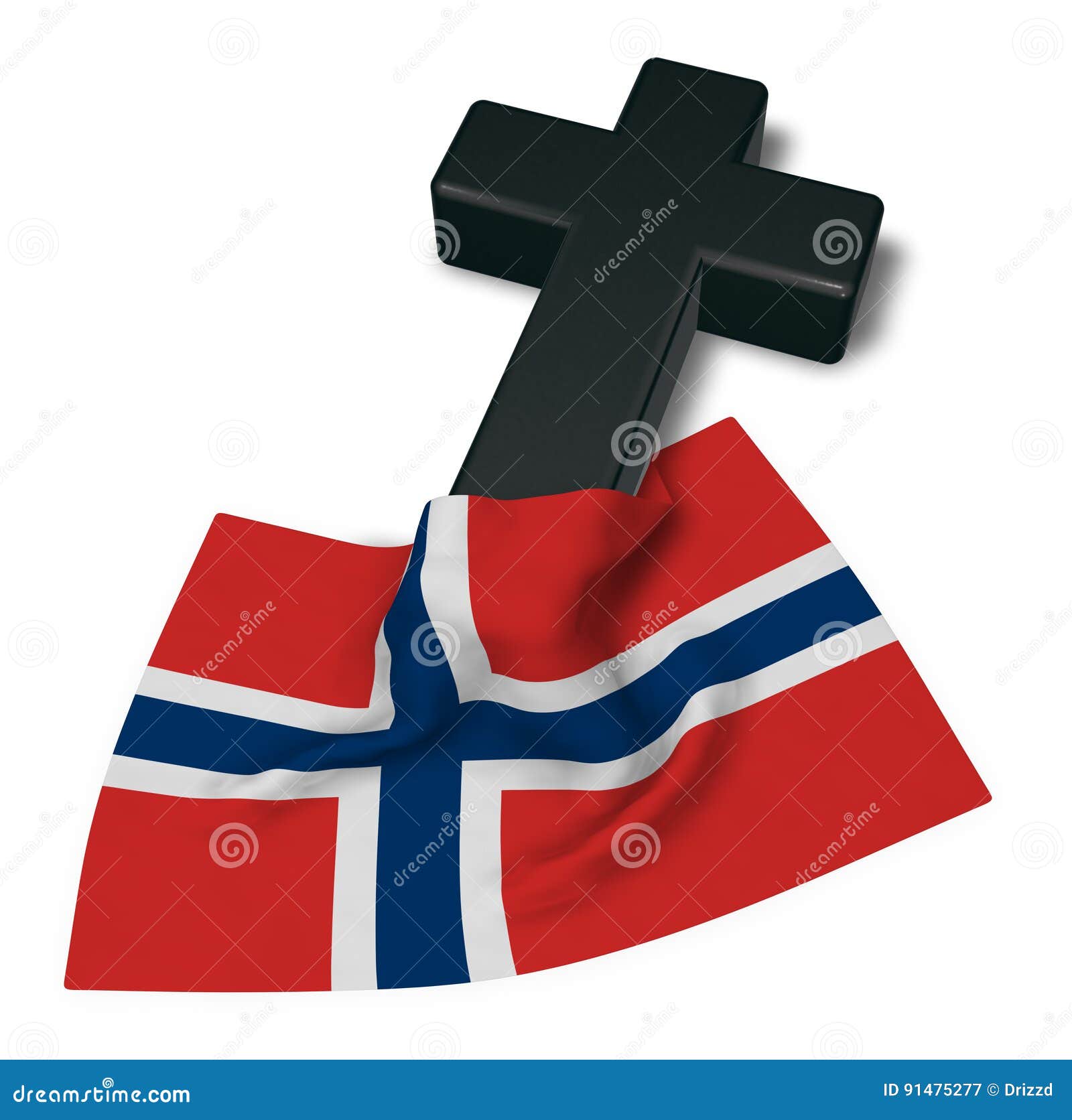 Christian Cross and Flag of Norway Stock Illustration - Illustration of ...