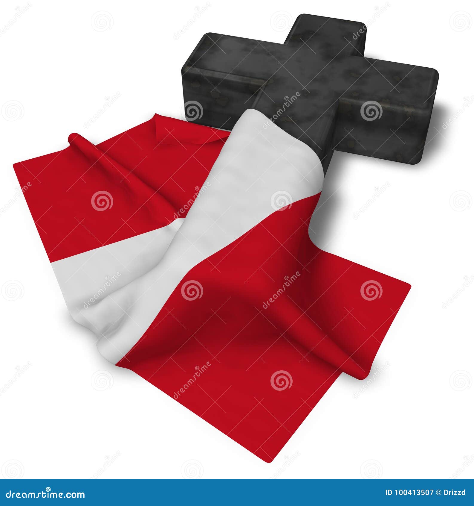 Christian Cross and Flag of Peru Stock Illustration - Illustration of ...